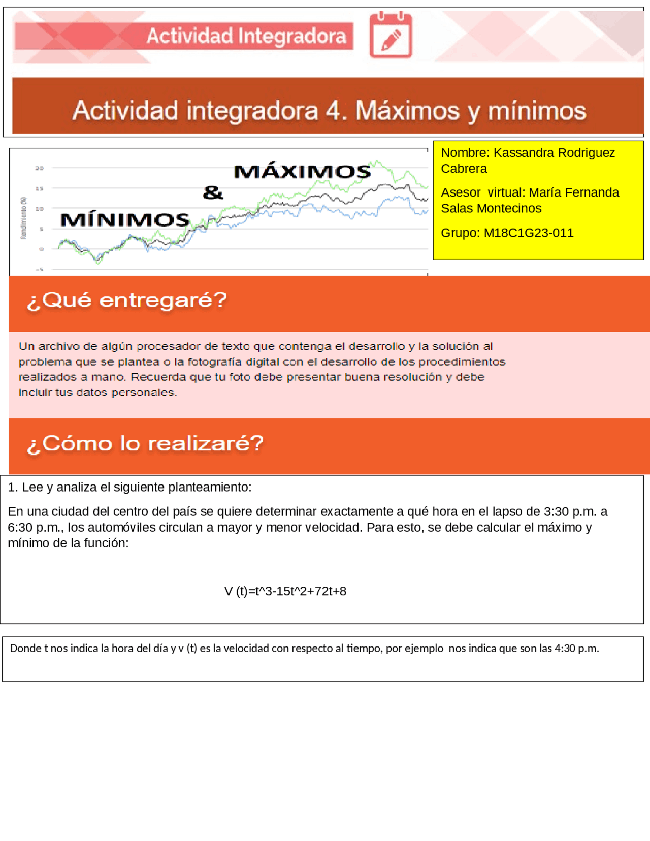 Actividad Integradora 4 Máximos Y Mínimos Ejercicios De Matemáticas