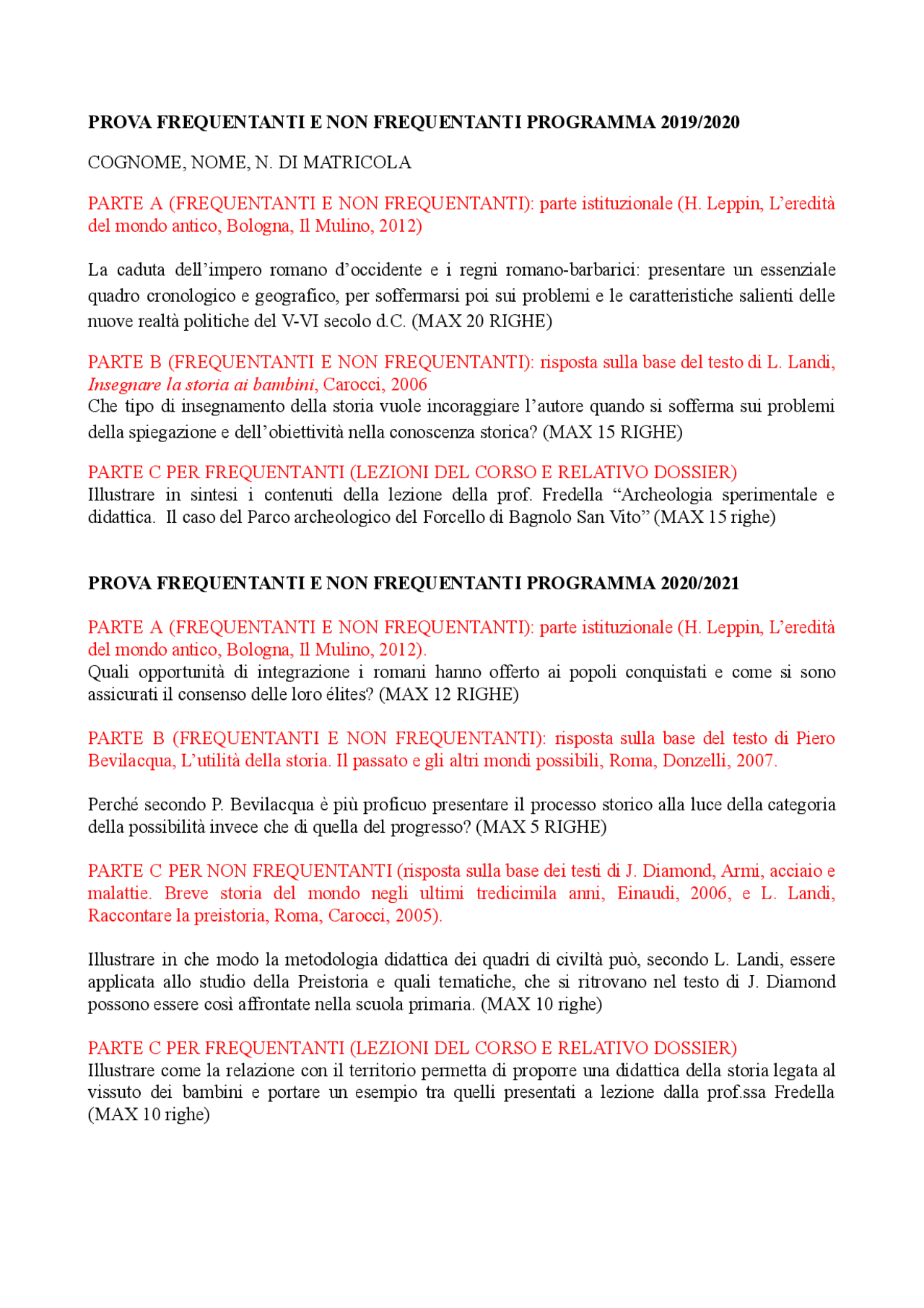 Storia E Didattica Della Storia Primo Anno Appunti Di Storia Docsity