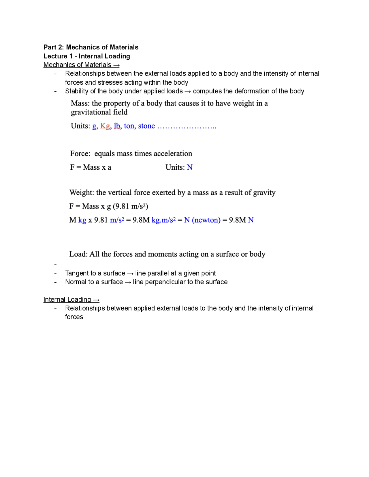 Biomechanics lecture notes | Lecture notes Biomechanics | Docsity