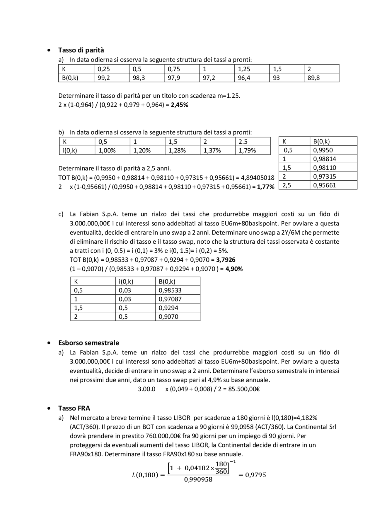 Esercizi Matematica Finanziaria | Prove d'esame di Matematica ...