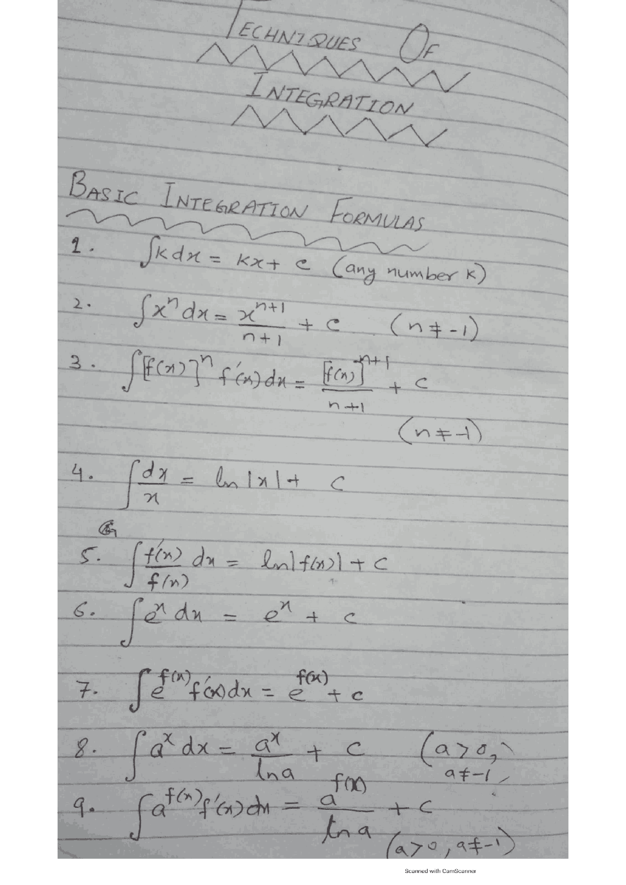 Techniques Of Integration Exercises Analytical Geometry And Calculus