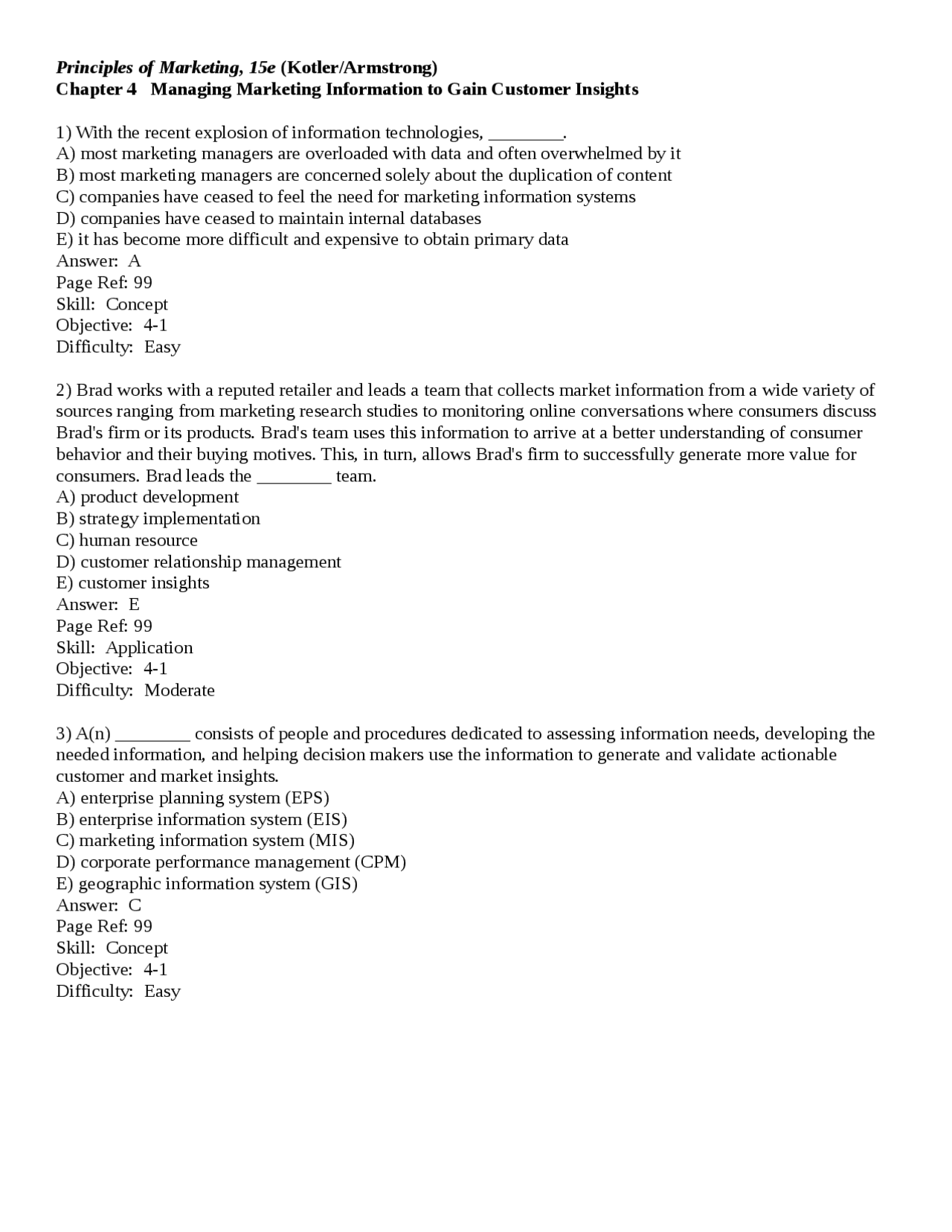 ACC 303 Principles of Marketing midterm | Exams Nursing - Docsity