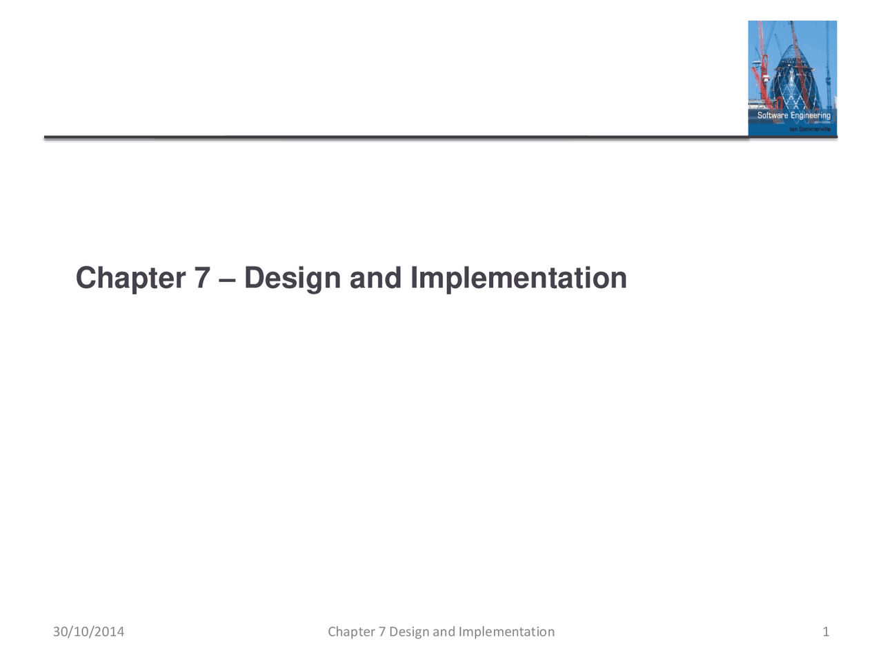 Object-Oriented Design and Implementation | Slides Software Engineering | Docsity