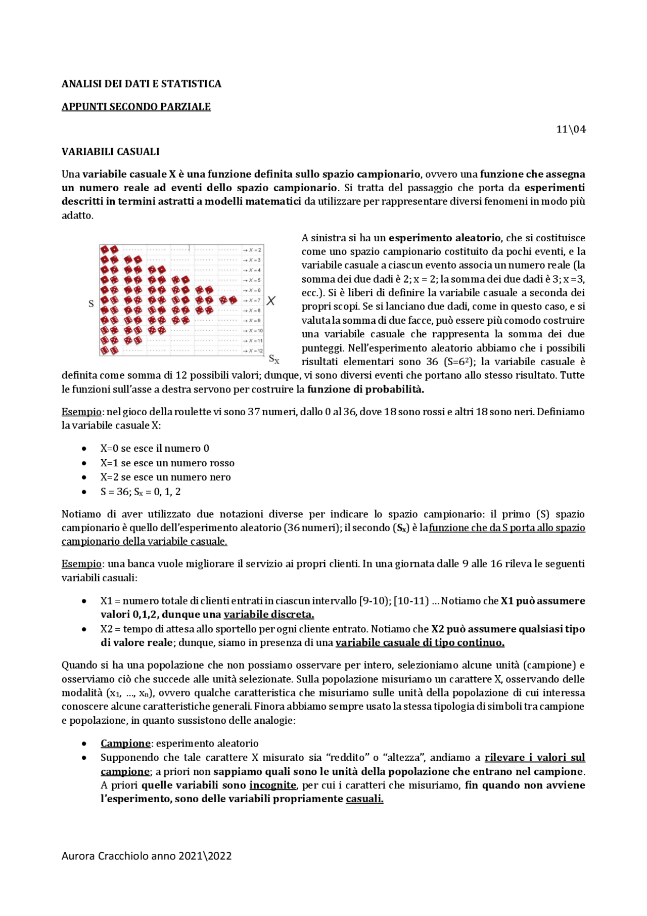Appunti 2° Parziale Statistica Appunti Di Statistica Docsity