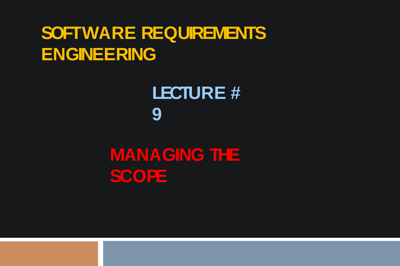 Managing The Scope In Sre Slides Software Engineering Docsity