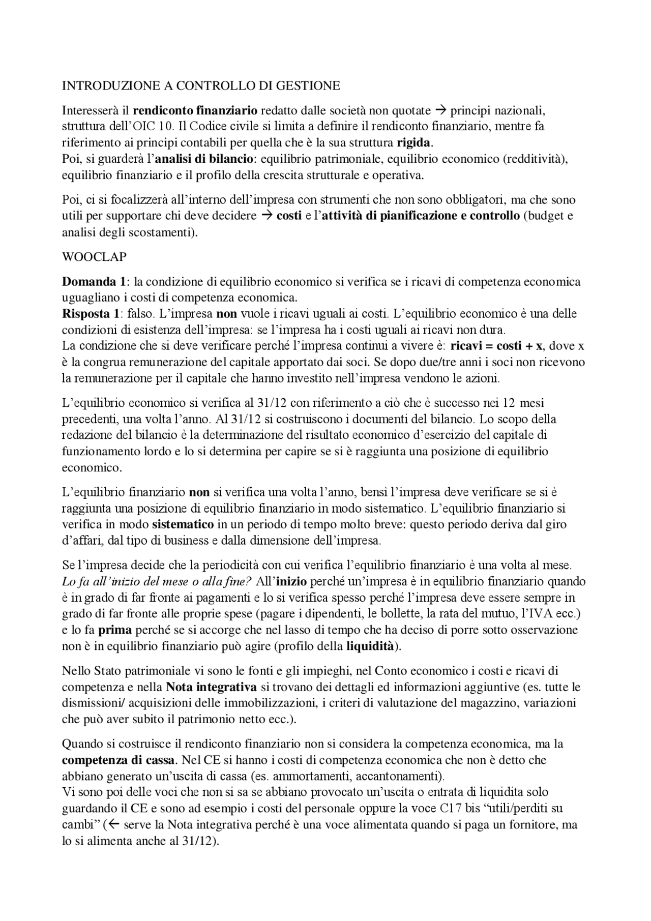 Appunti Controllo Di Gestione Aa 202223 Appunti Di Controllo Di
