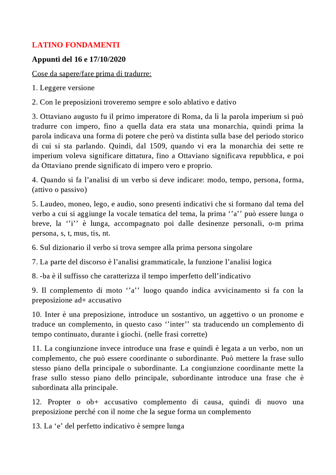 Appunti Corso Di Latino Appunti Di Latino Docsity