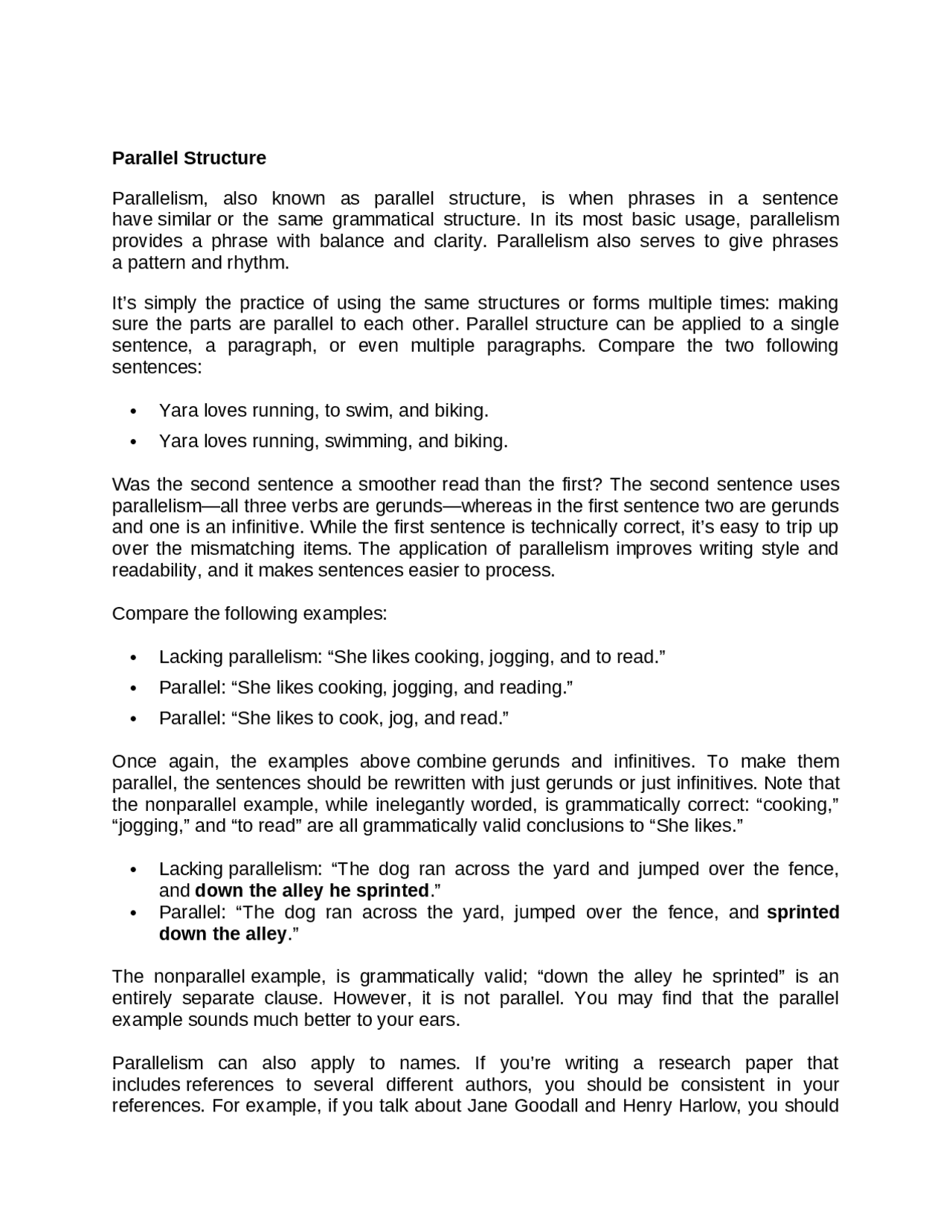 Parallelism In Details Along With Some Rules Lecture Notes Grammar And Composition Docsity