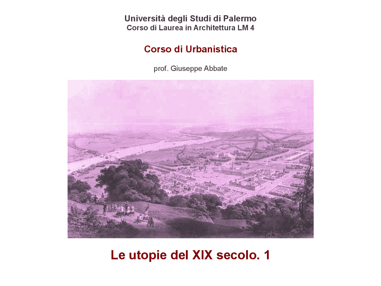 Le Utopie Del Xix Secolo Owen E Fourier Slide Di Urbanistica Docsity