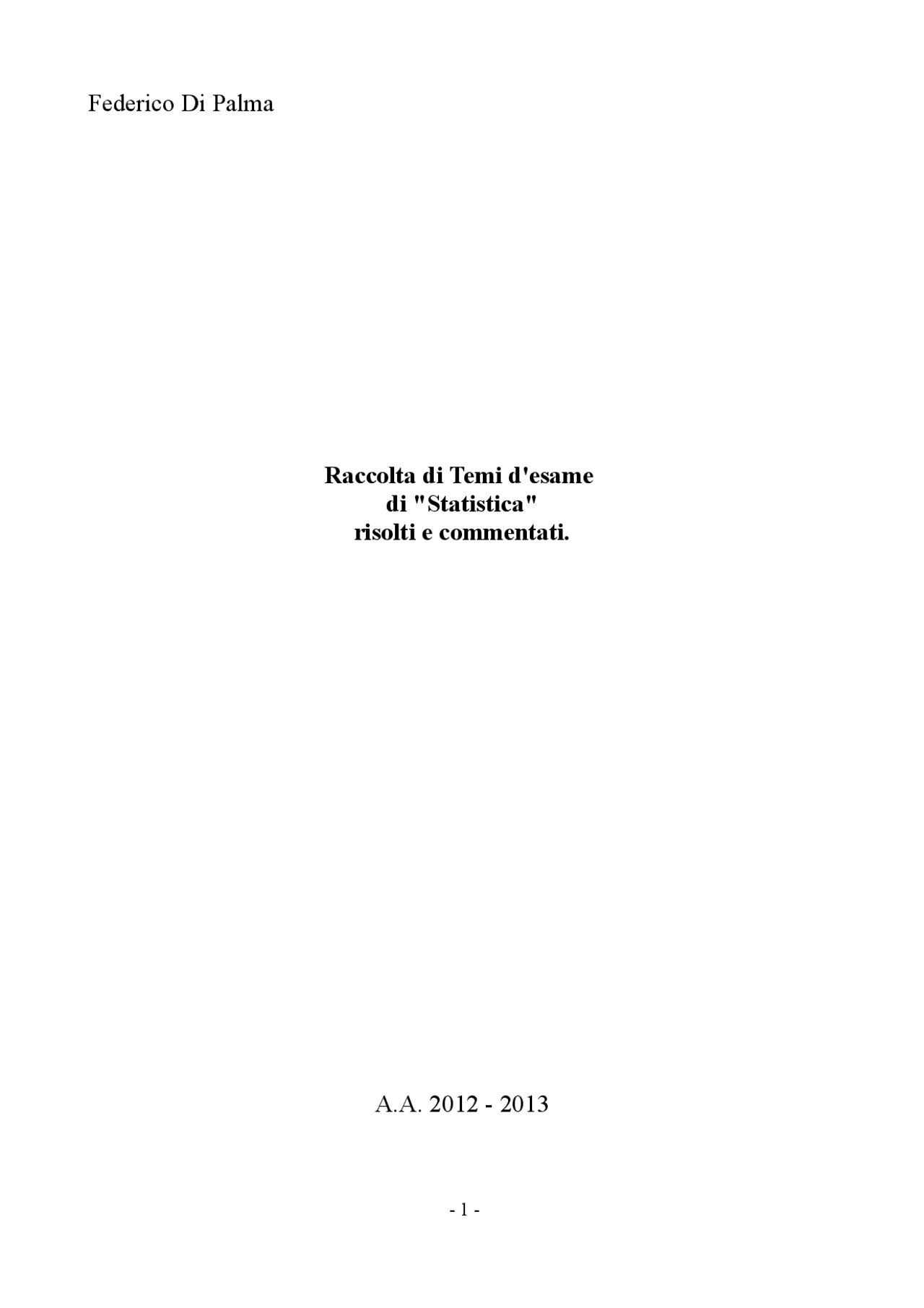 Esercizi Statistica Con Soluzioni Prove Desame Di Statistica Docsity