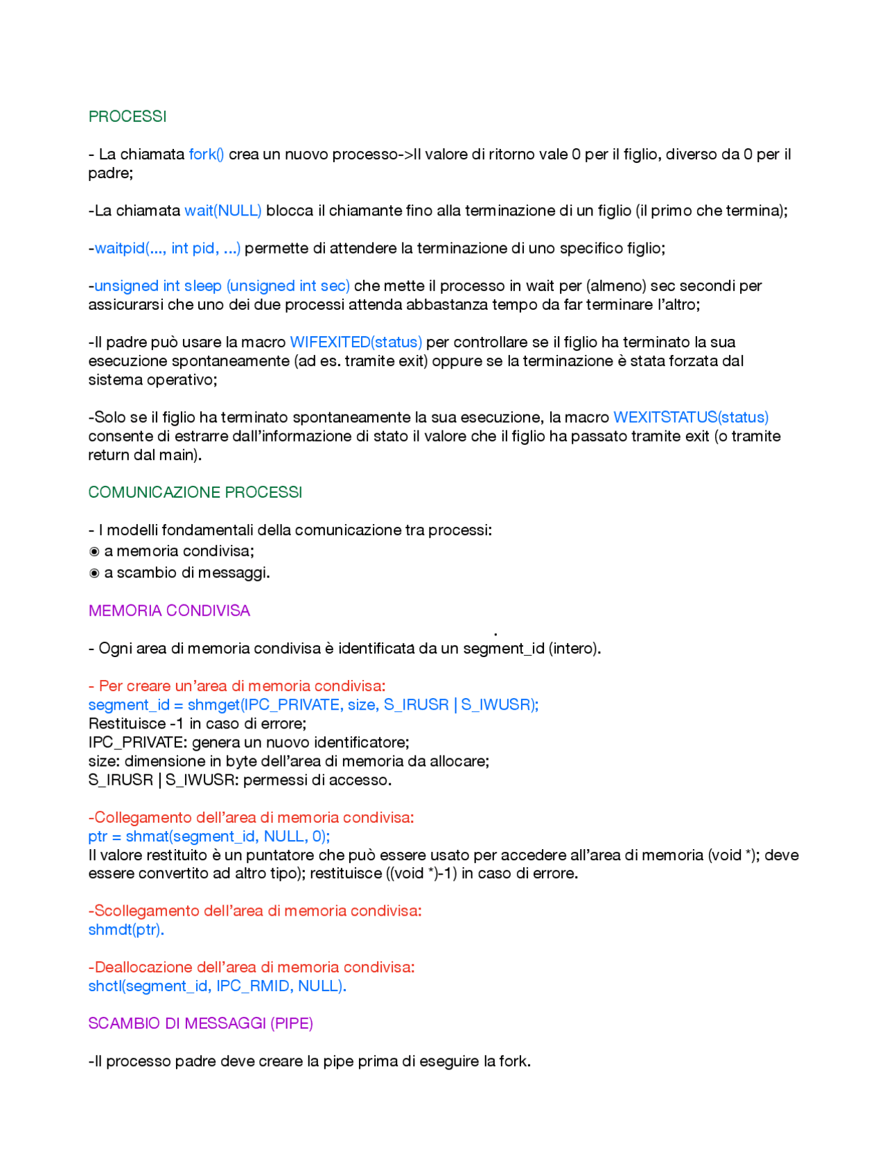 Processi Sistemi Operativi Dispense Di Sistemi Operativi Docsity