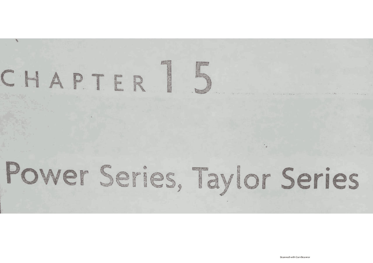 POWER SERIES AND TAYLOR SERIES IN CVT | Slides Complex analysis | Docsity