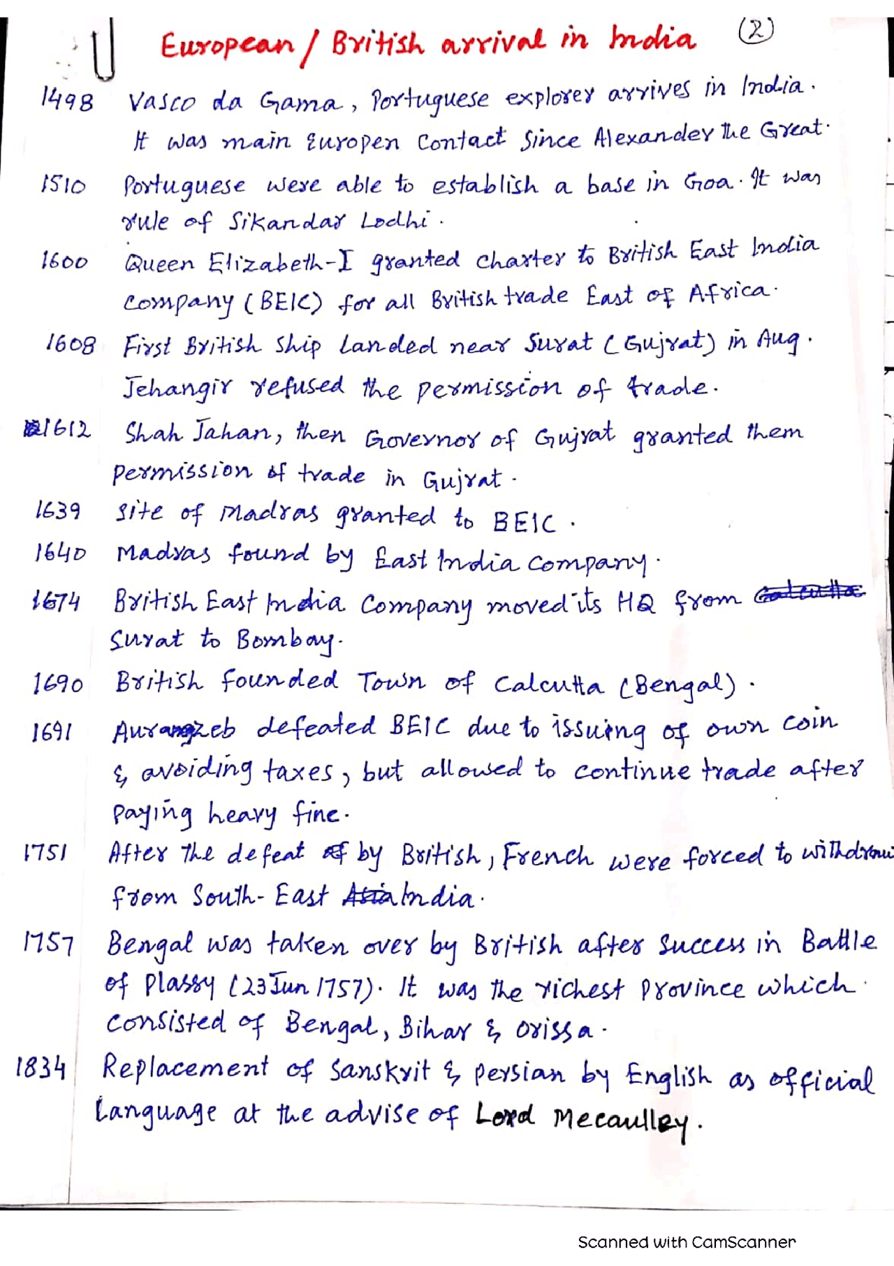 BRITISH/ EUROPEAN ARRIVAL IN INDIA | Lecture notes Pakistan History ...