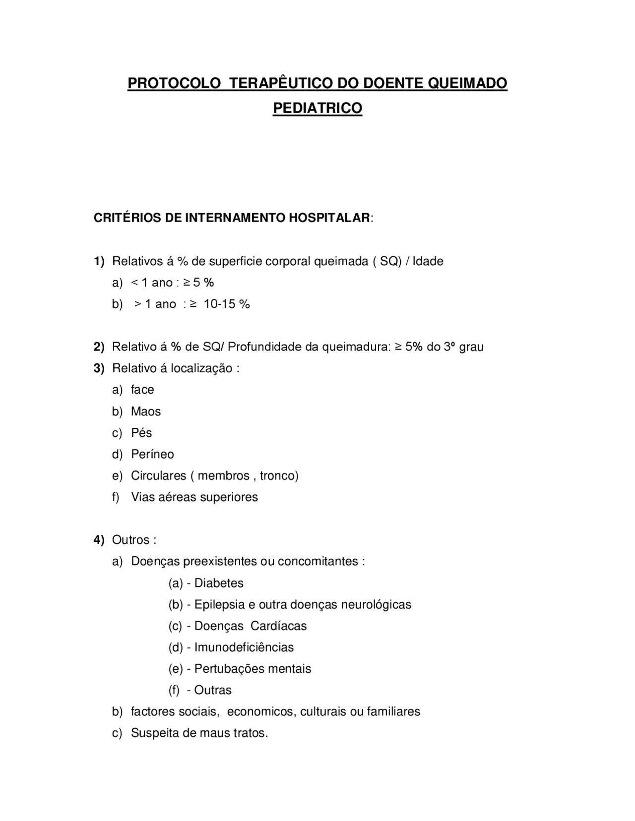 Protocolo Terapêutico Resumos Medicina Docsity