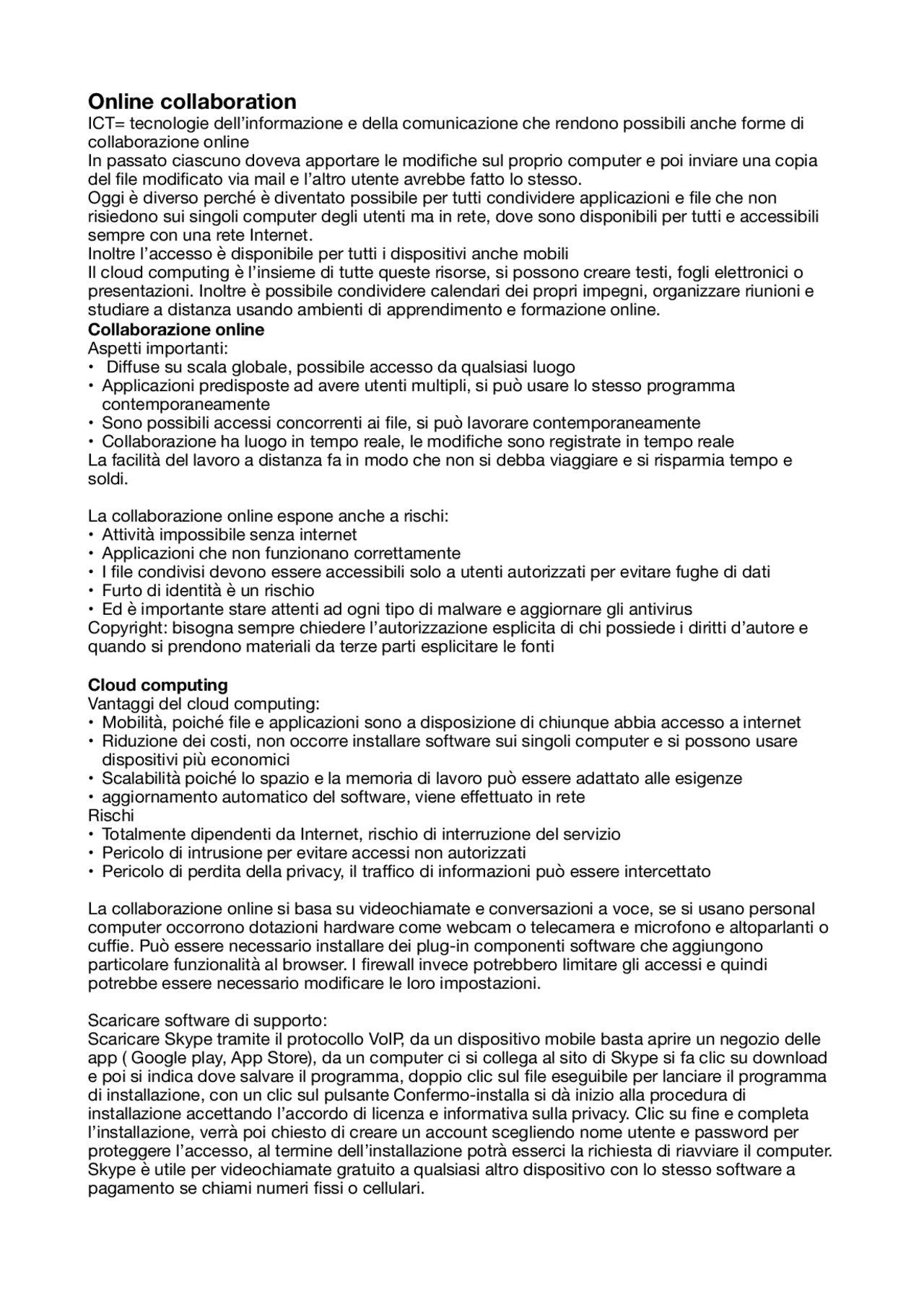 Online Collaboration Per Lecdlicdl Appunti Di Informatica Docsity