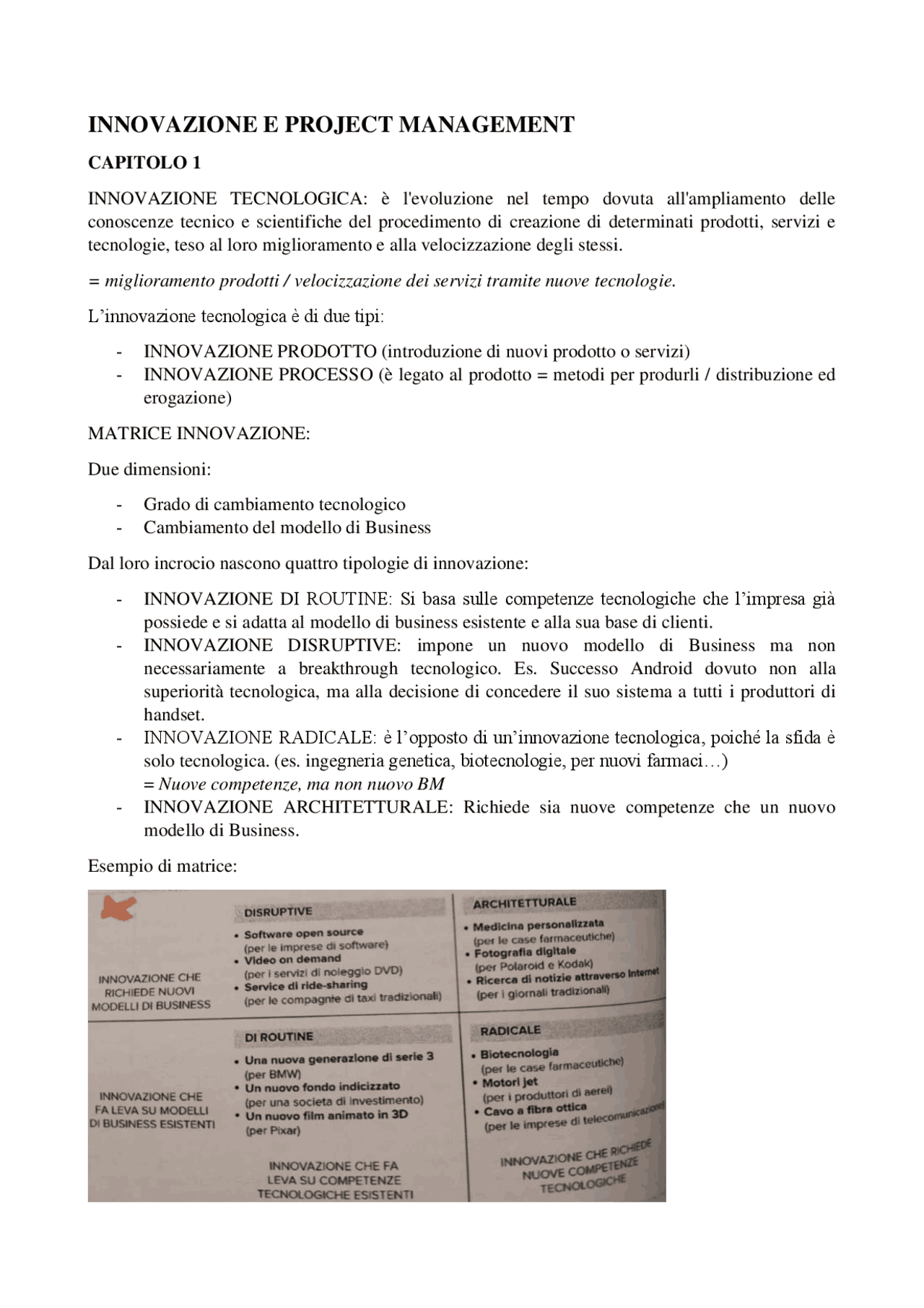 Domande aperte per preparazione esame Innovazione e project management (165005). | Prove d'esame ...