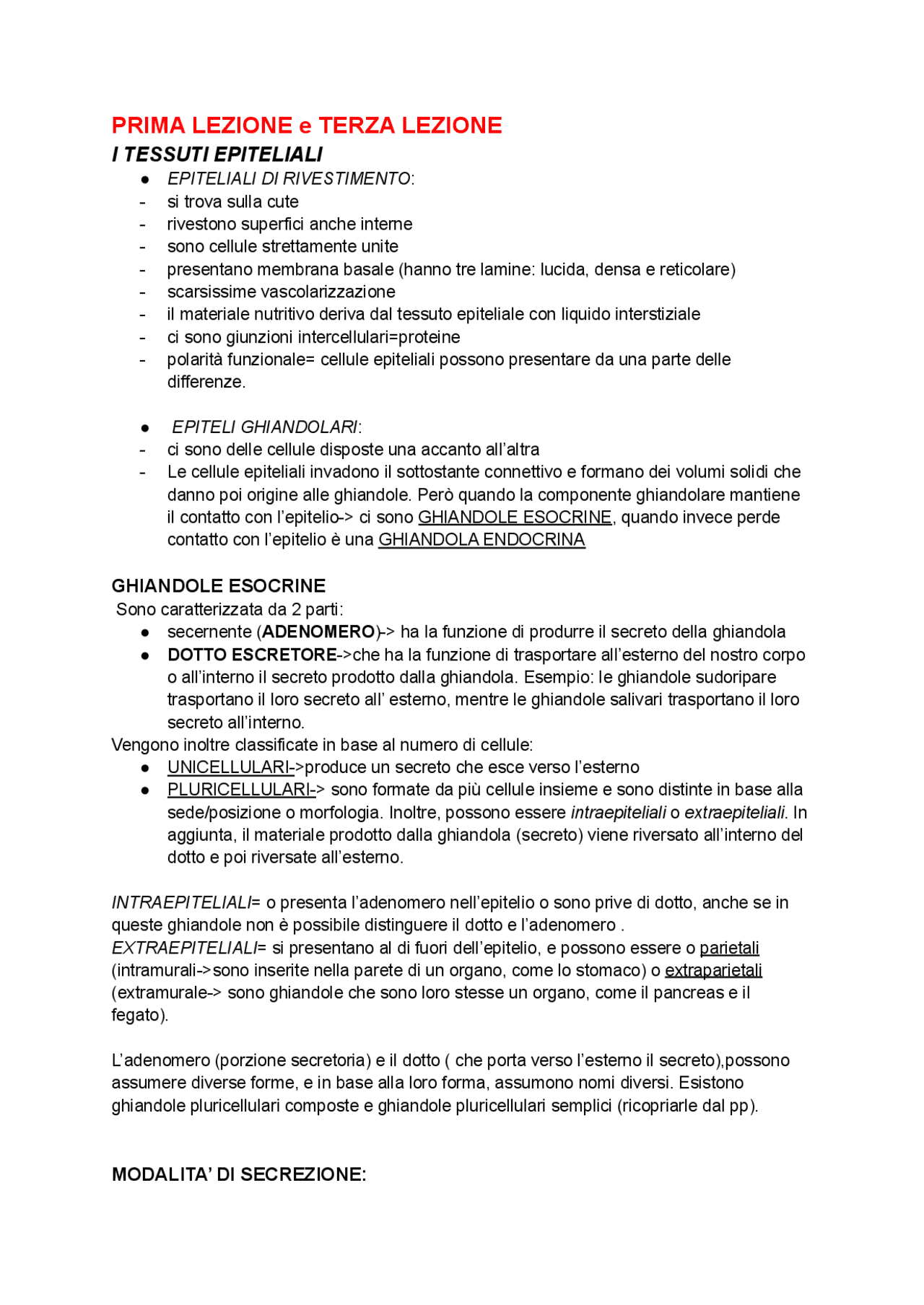 Anatomia 1 Primo Semestre Schemi E Mappe Concettuali Di Anatomia I