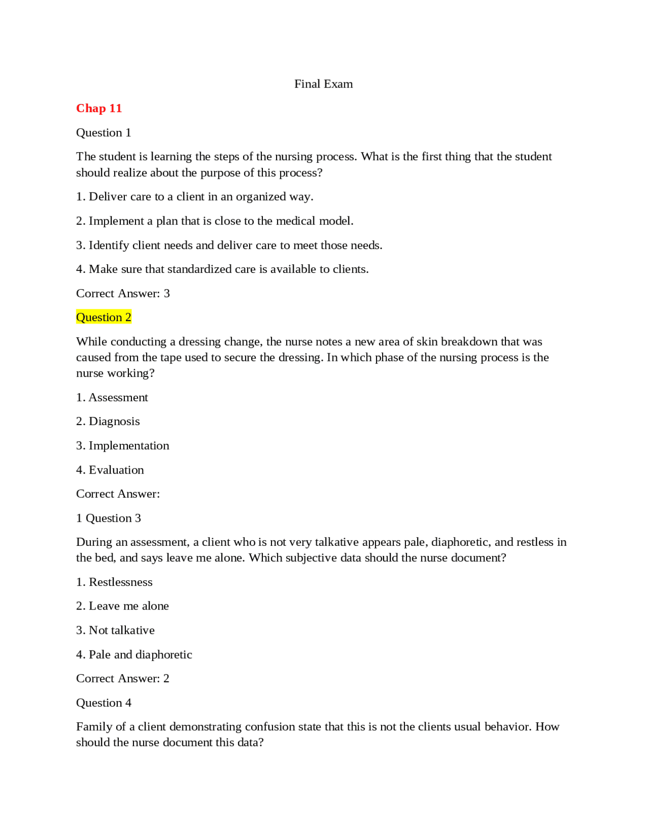 NURS 200 Final Exam Banks Questions And Answers/Latest Updated | Exams ...