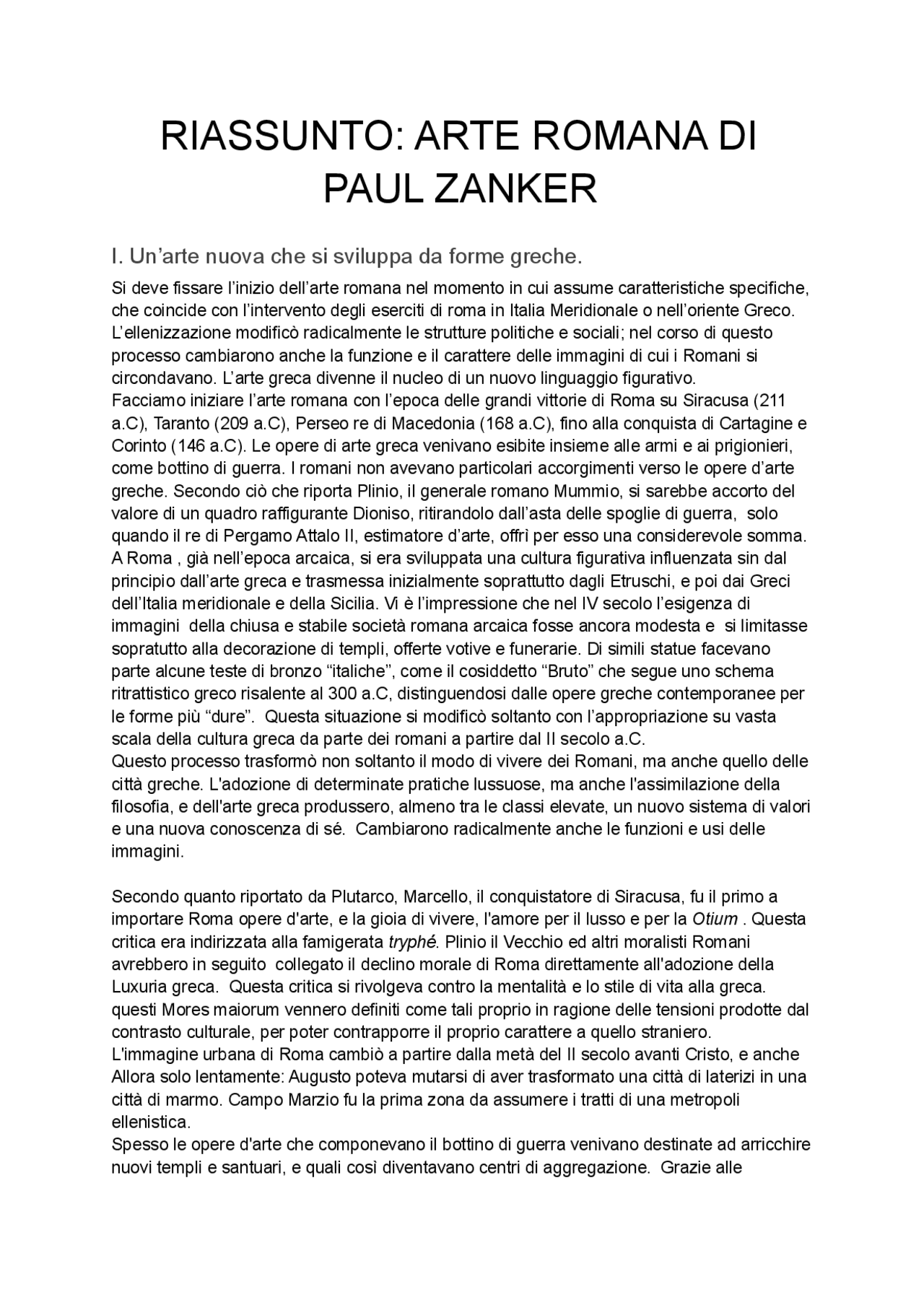 Arte romana di Paul Zanker, riassunto. | Sintesi del corso di ...