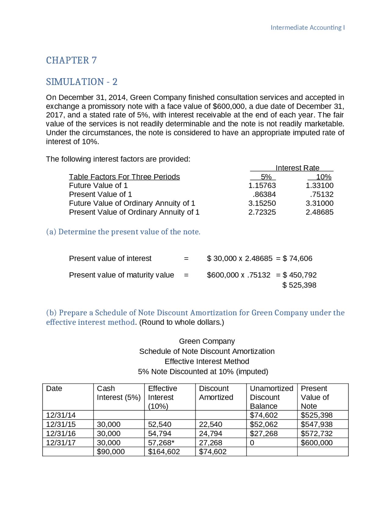 Intermediate Accounting I CHAPTER 7 SIMULATION - 2 | Assignments ...