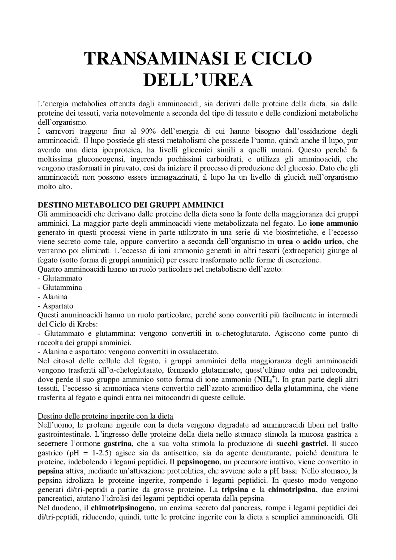 Esercizi Per La Biochimica Esercizi Di Biochimica Docsity
