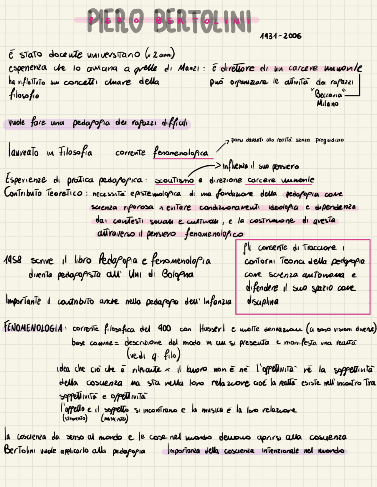 Appunti - Piero Bertolini Pedagogia sociale | Appunti di Pedagogia - Docsity