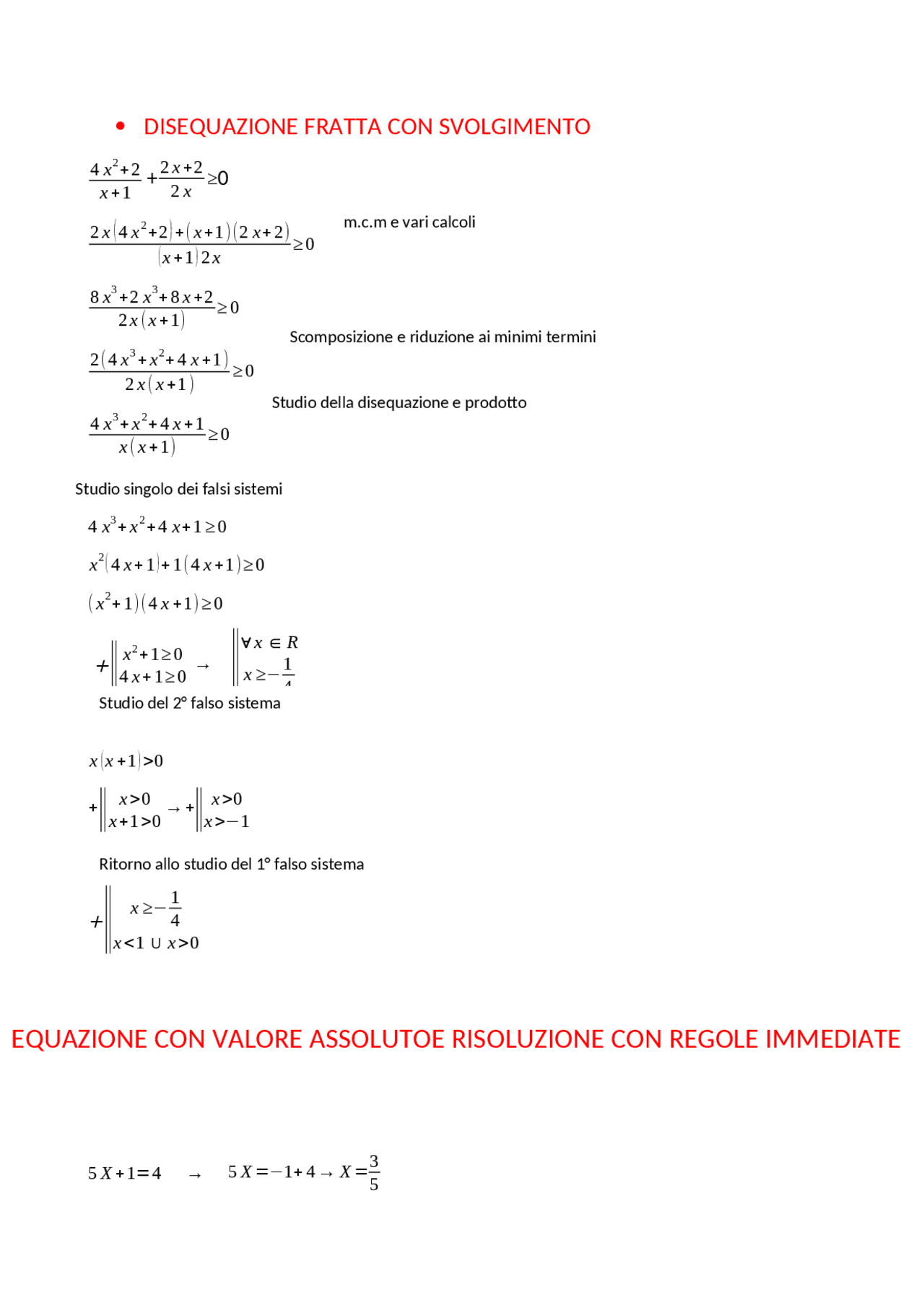Svolgimento Equazioni Fratte Formulari Di Matematica Docsity