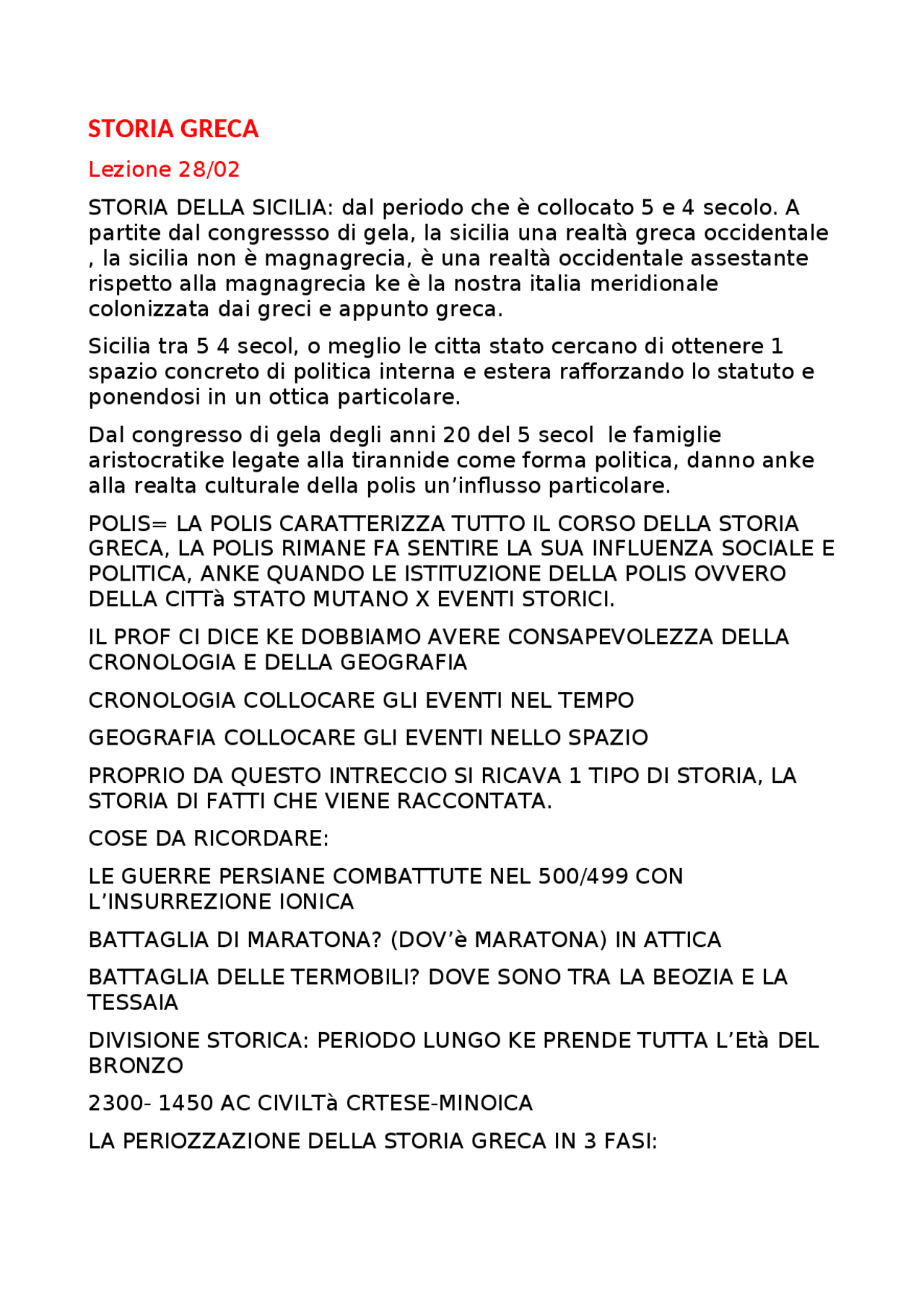Storia greca, riassunto manuale berzoat | Sintesi del corso di Storia ...