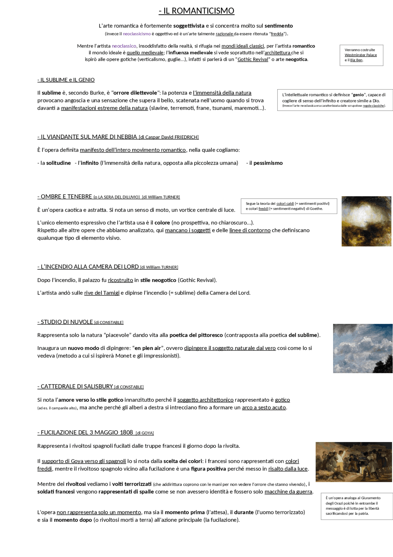 Romanticismo nell'arte | Appunti di Elementi di storia dell'arte ed ...