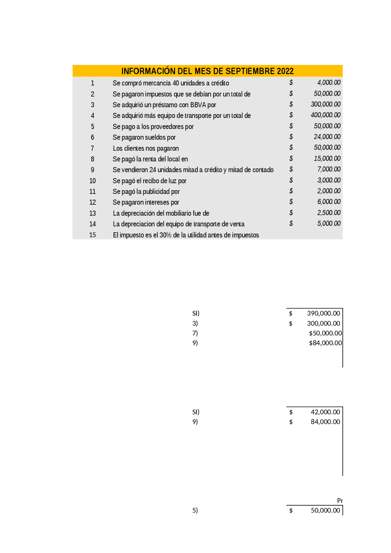 Excel ejercicios contabilidad | Ejercicios de Matemáticas - Docsity