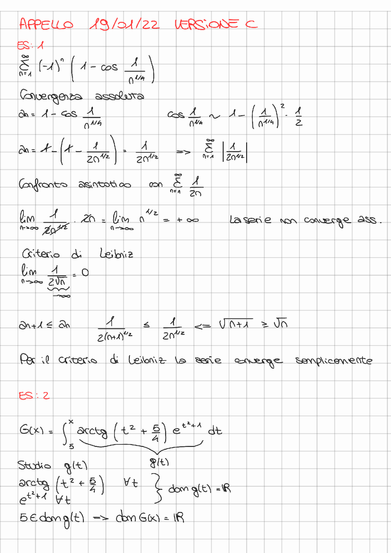 Appelli Desame Svolti Di Analisi Matematica 1 Prof Ciatti Prove D