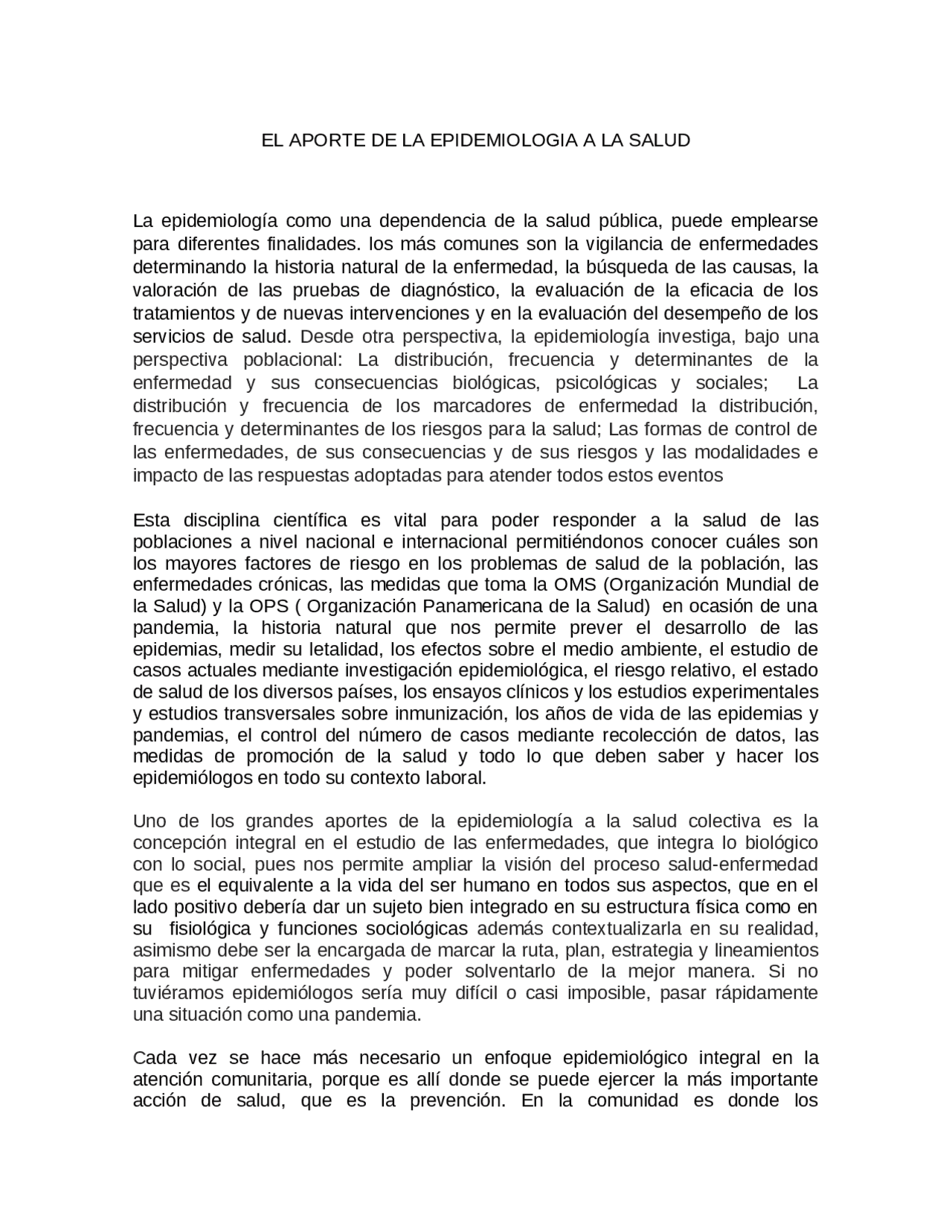 El Aporte De La Epidemiologia Resúmenes De Epidemiología Docsity