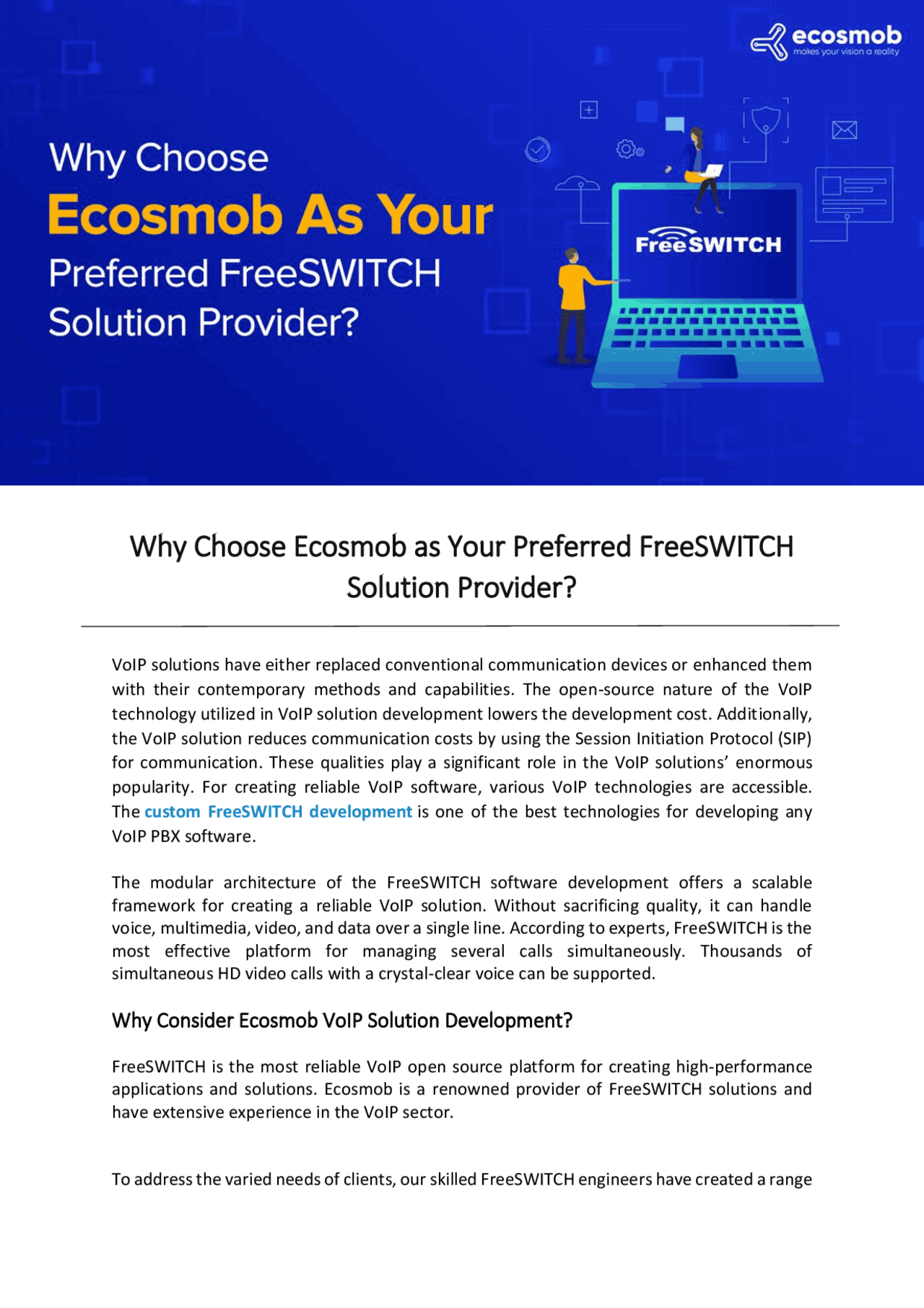 Why Choose Ecosmob As Your Preferred Freeswitch Provider Summaries
