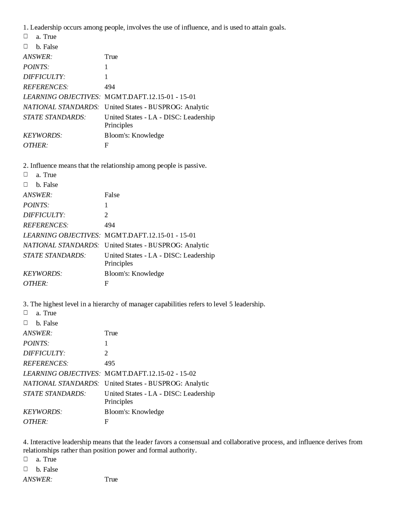 Managament and Leadership Exam Study Set | Exams Management ...