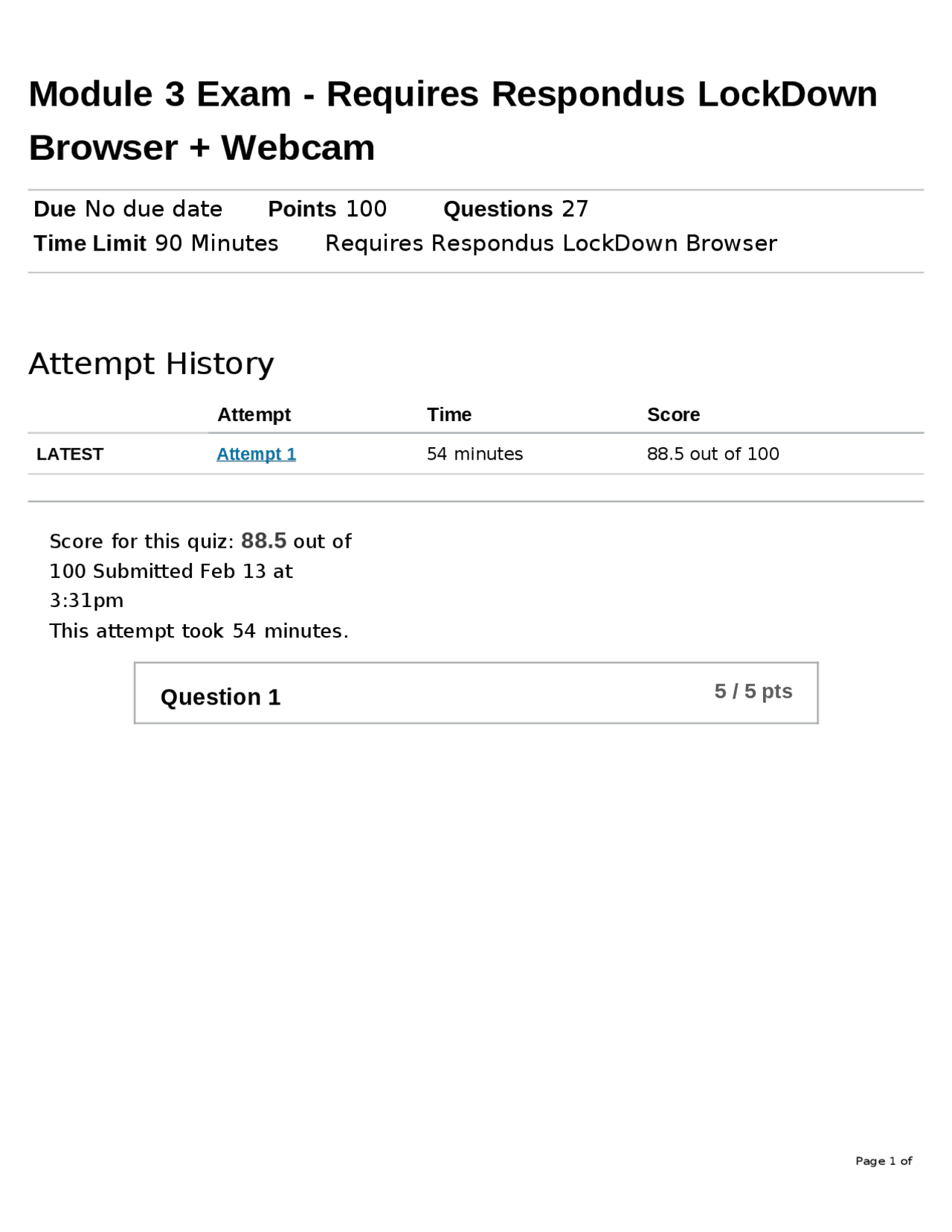 Module 3 Exam - Requires Respondus LockDown Browser + Webcam | Exams ...