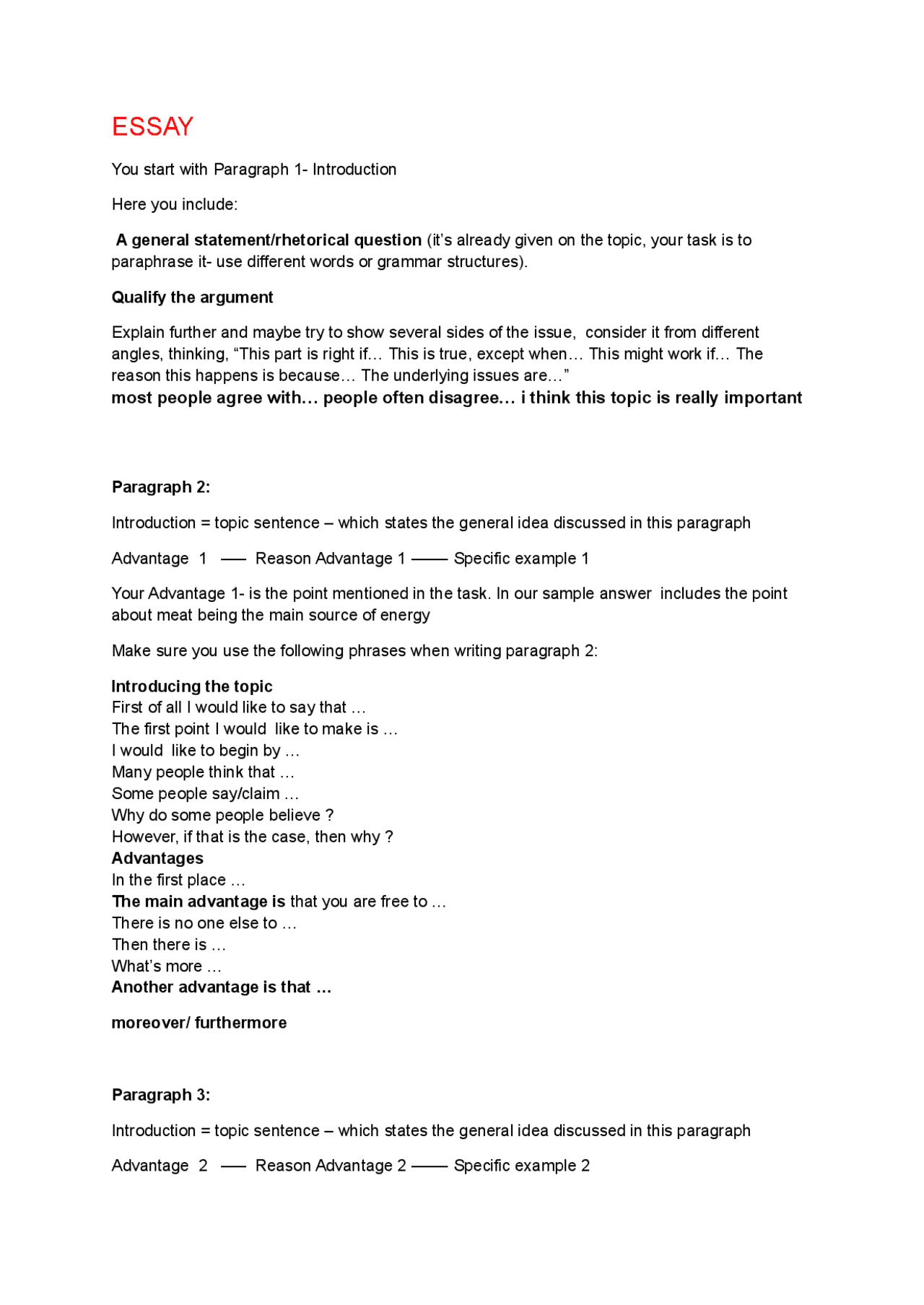 Come scrivere un saggio | Schemi e mappe concettuali di Inglese | Docsity