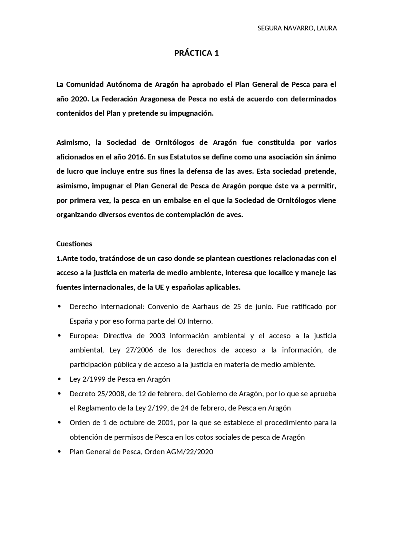 PrÁctica 1 Derecho Ambiental Ejercicios De Derecho Ambiental Docsity
