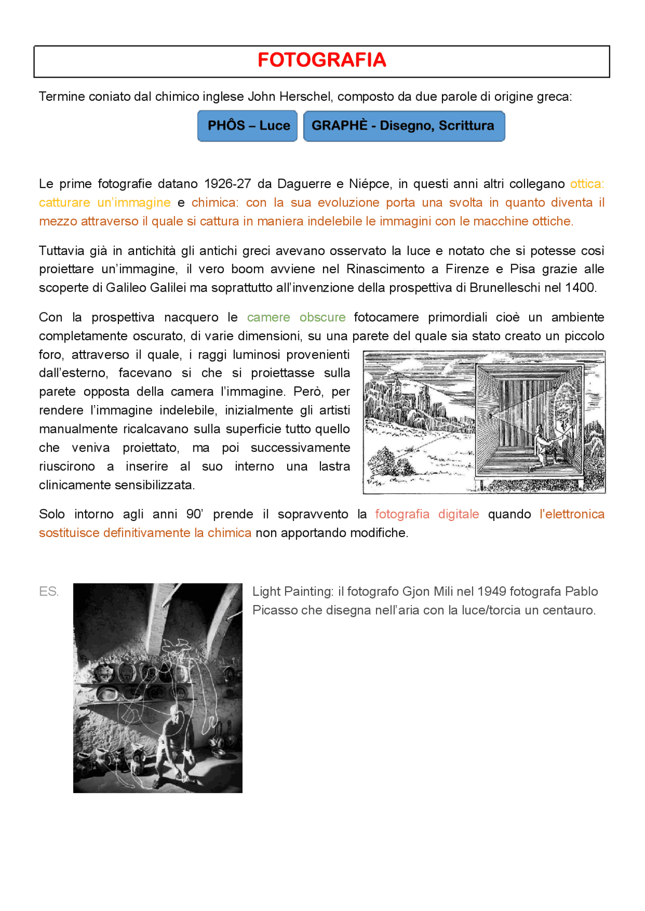 Esame fotografia digitale | Dispense di fotografia | Docsity