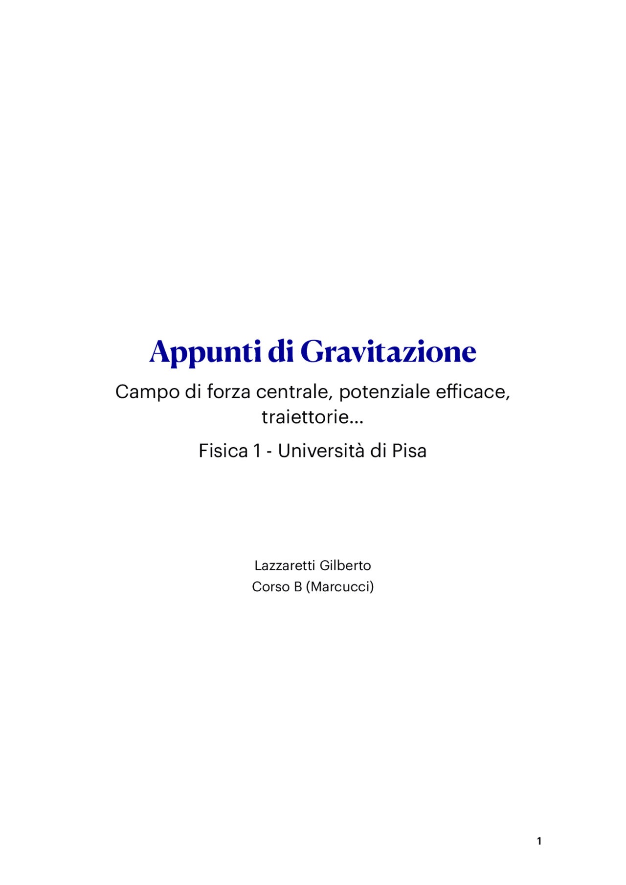 Cenni Di Gravitazione Schemi E Mappe Concettuali Di Fisica Docsity