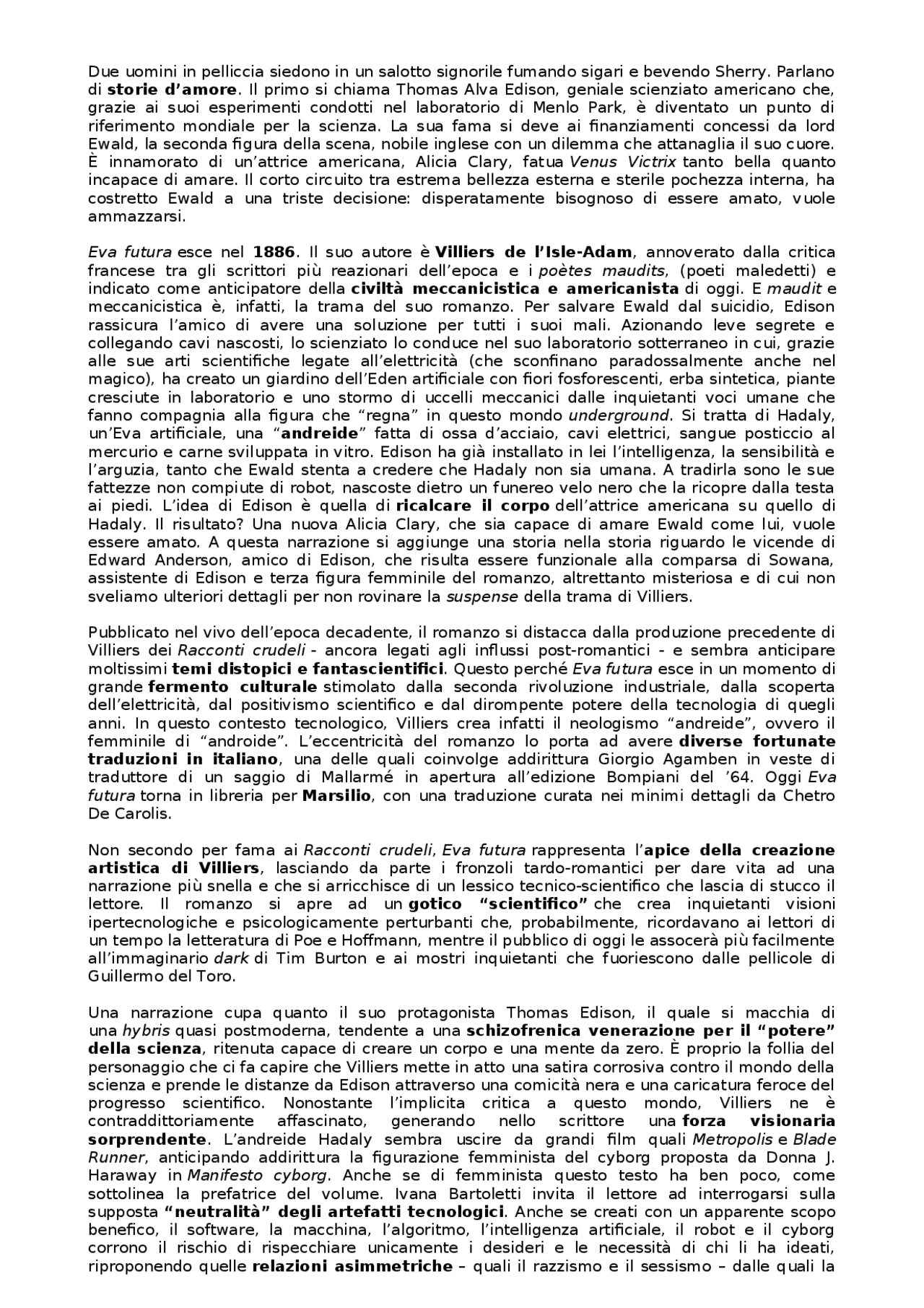 L'eve future di Villiers de l’Isle-Adam | Appunti di Letteratura ...