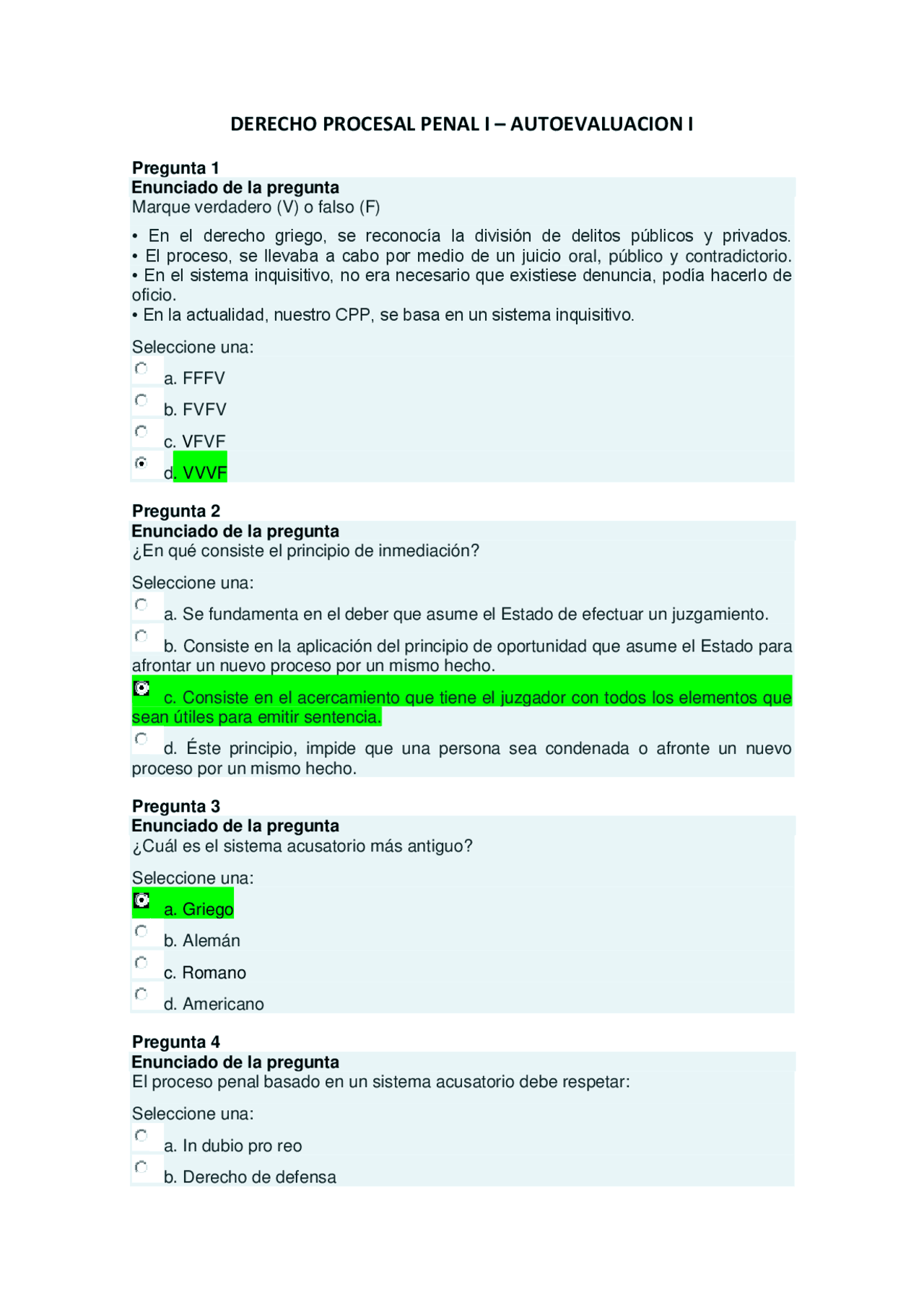 EvaluaciÓn I Derecho Procesal Penal Universidad Continental