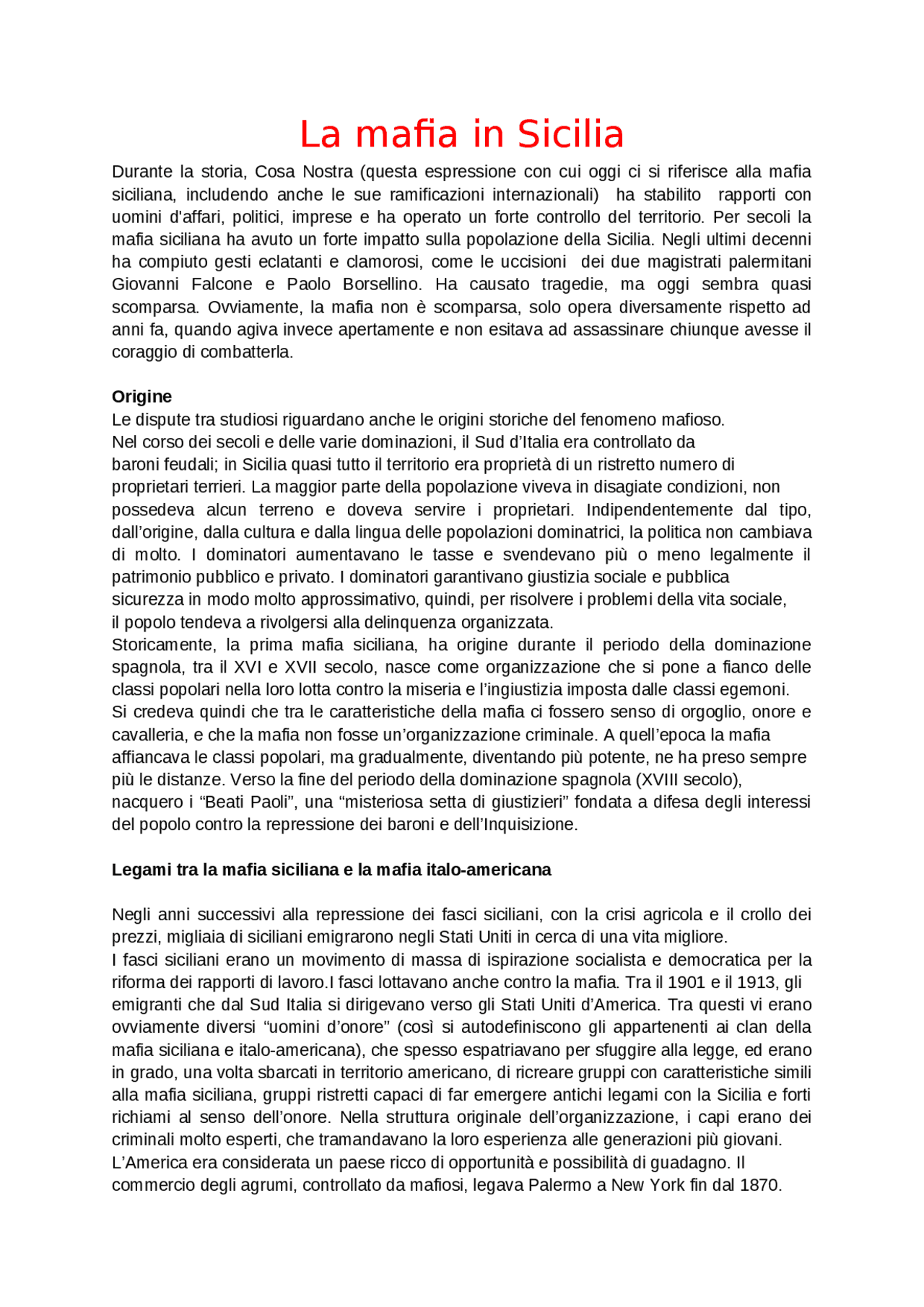 La Mafia in Sicilia: Origini, Relazioni e Attività Criminali | Lecture ...