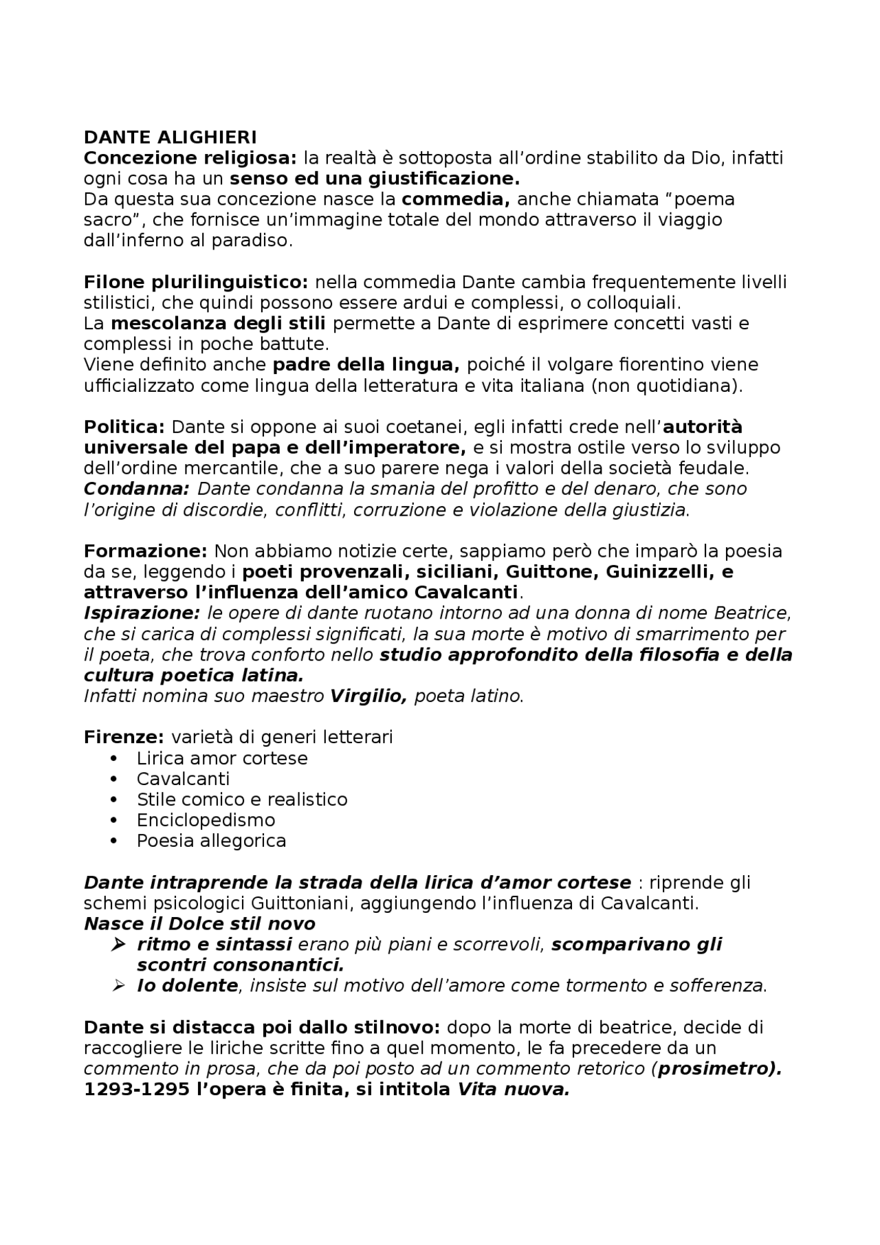 Dante Alighieri Negli Anni Schemi E Mappe Concettuali Di Italiano