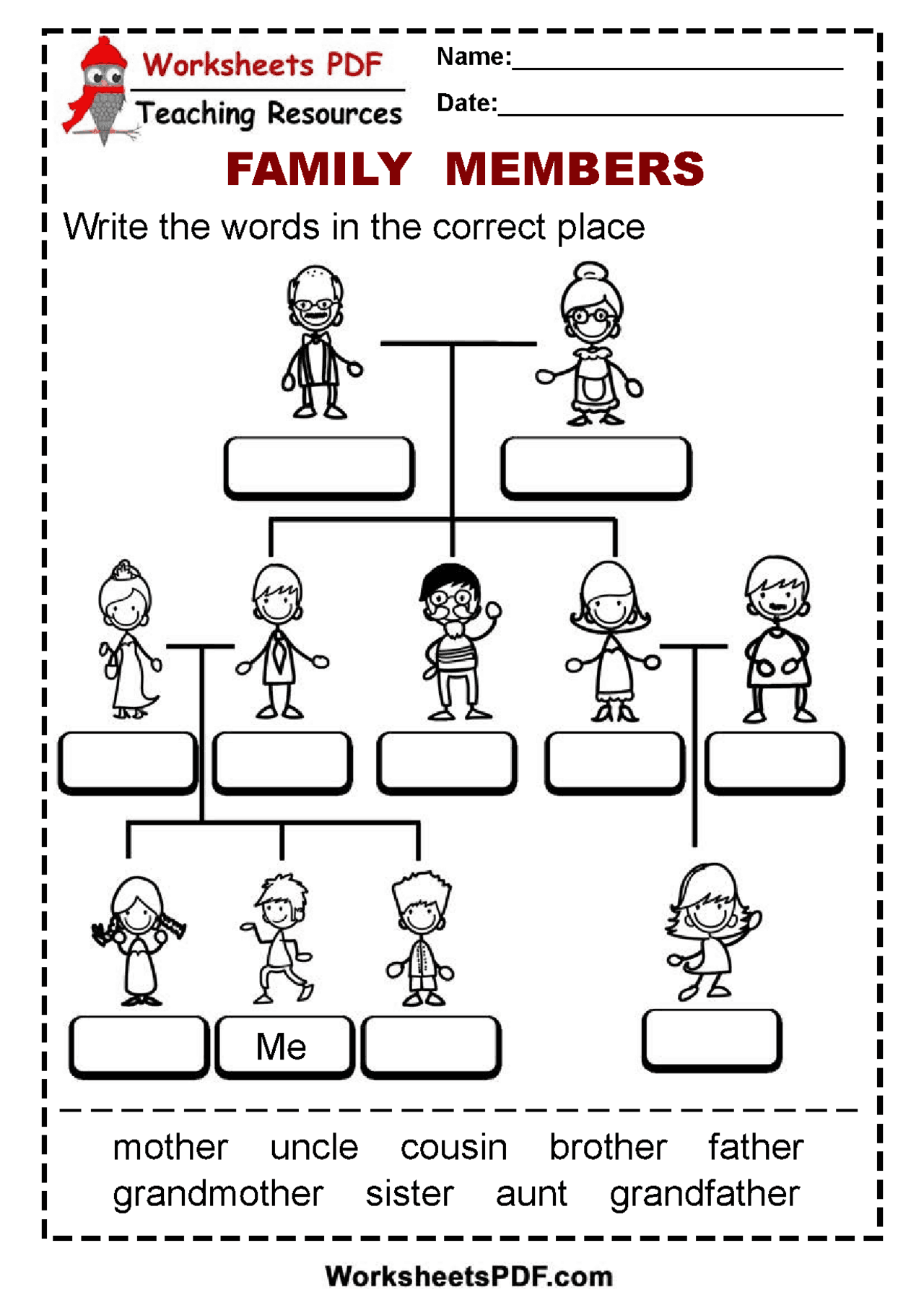 English activities, "family members and verb to be | Ejercicios de ...