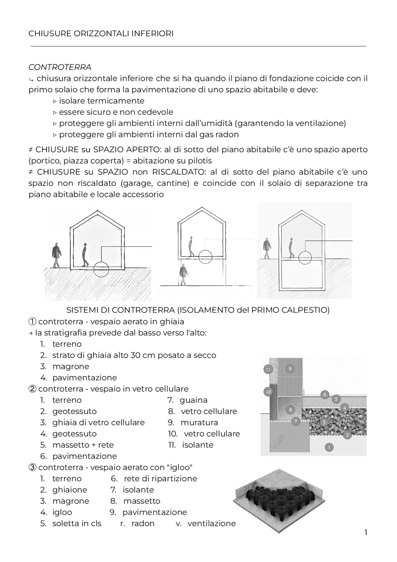 Appunti Completi Elementi Costruttivi Chiusure Orizzontali Inferiori