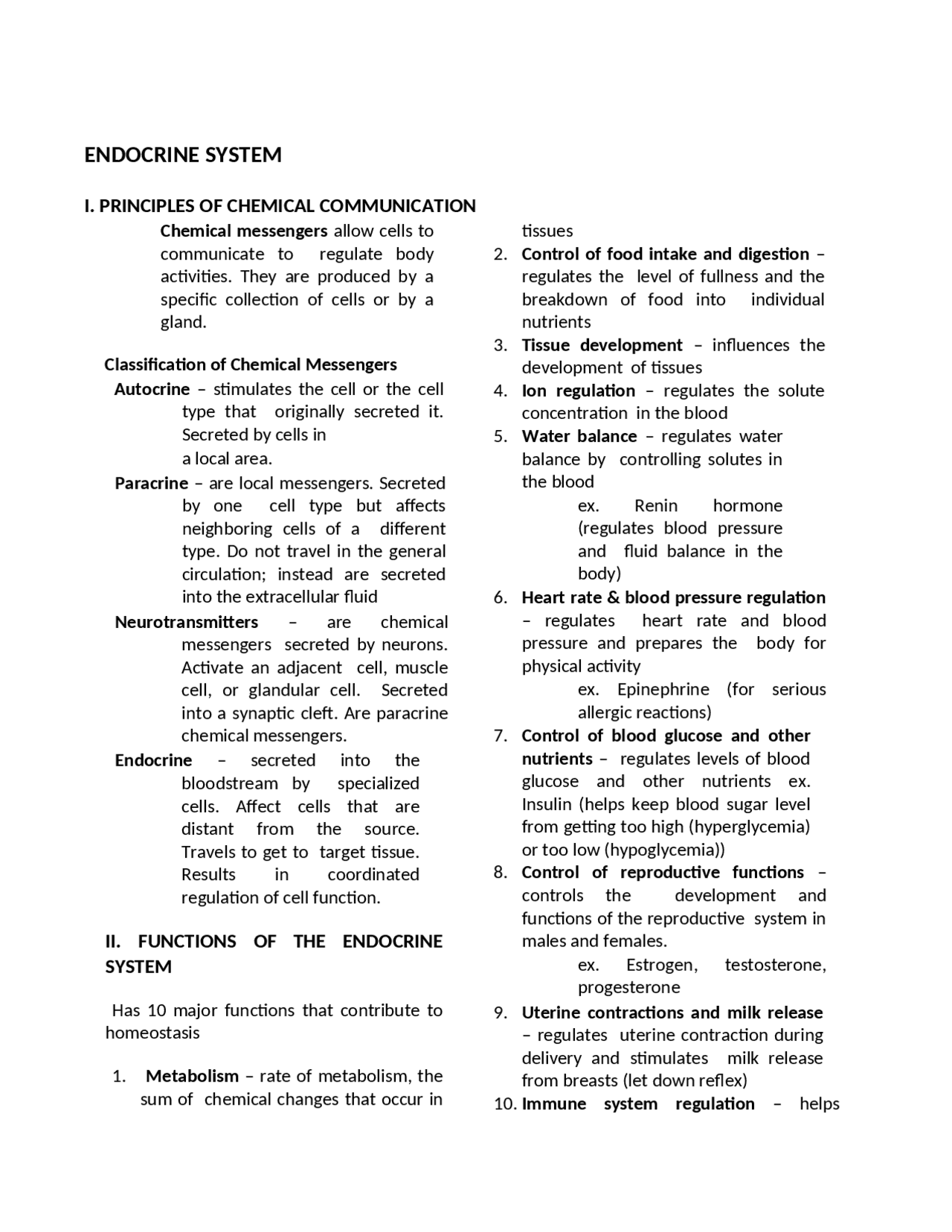 Endocrine system summary | Study notes Anatomy - Docsity