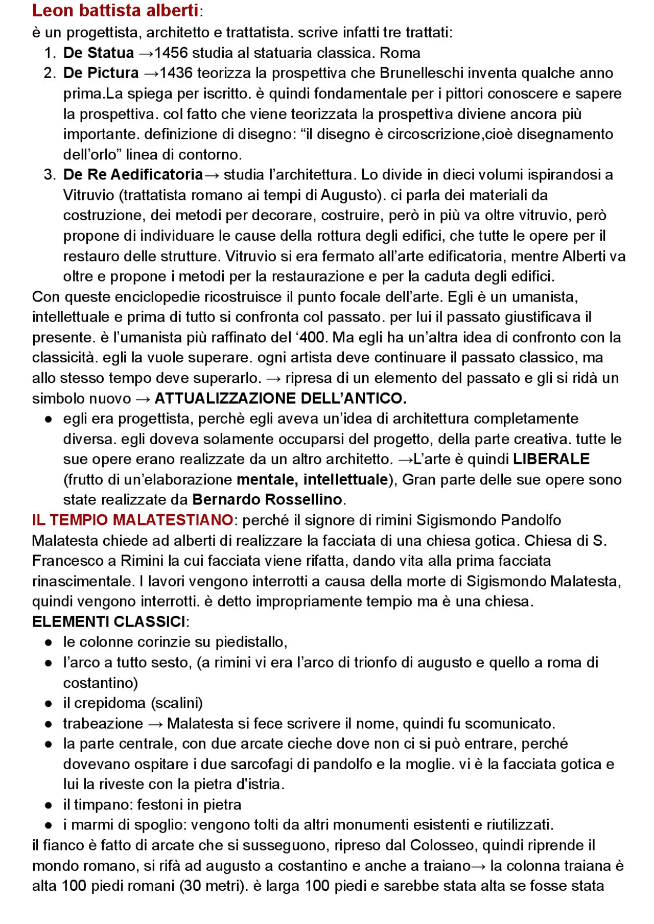 Leon Battista Alberti e Piero della Francesca | Appunti di Elementi di ...