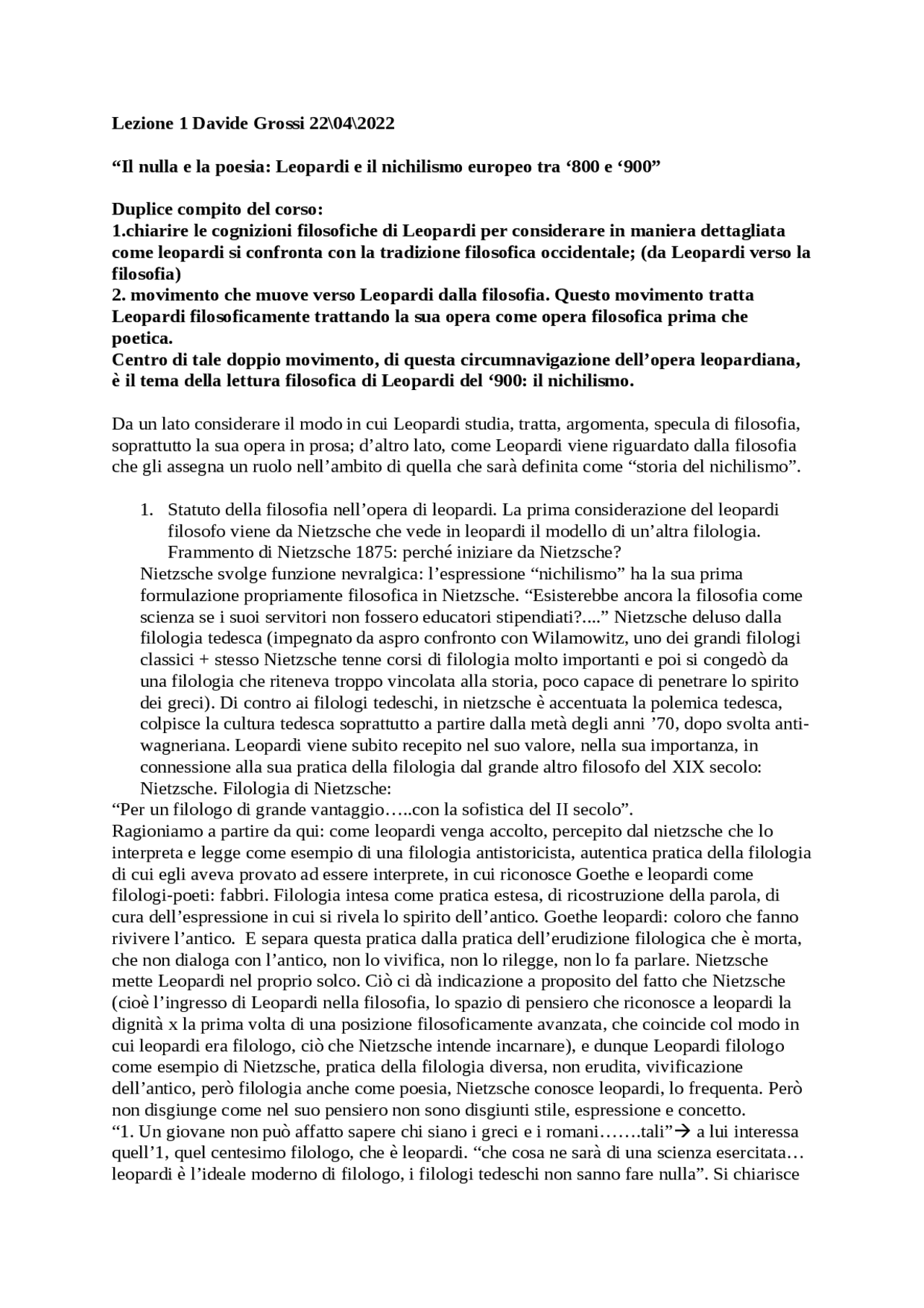 Lezione 1 Di Davide Grossi Appunti Di Filosofia Docsity