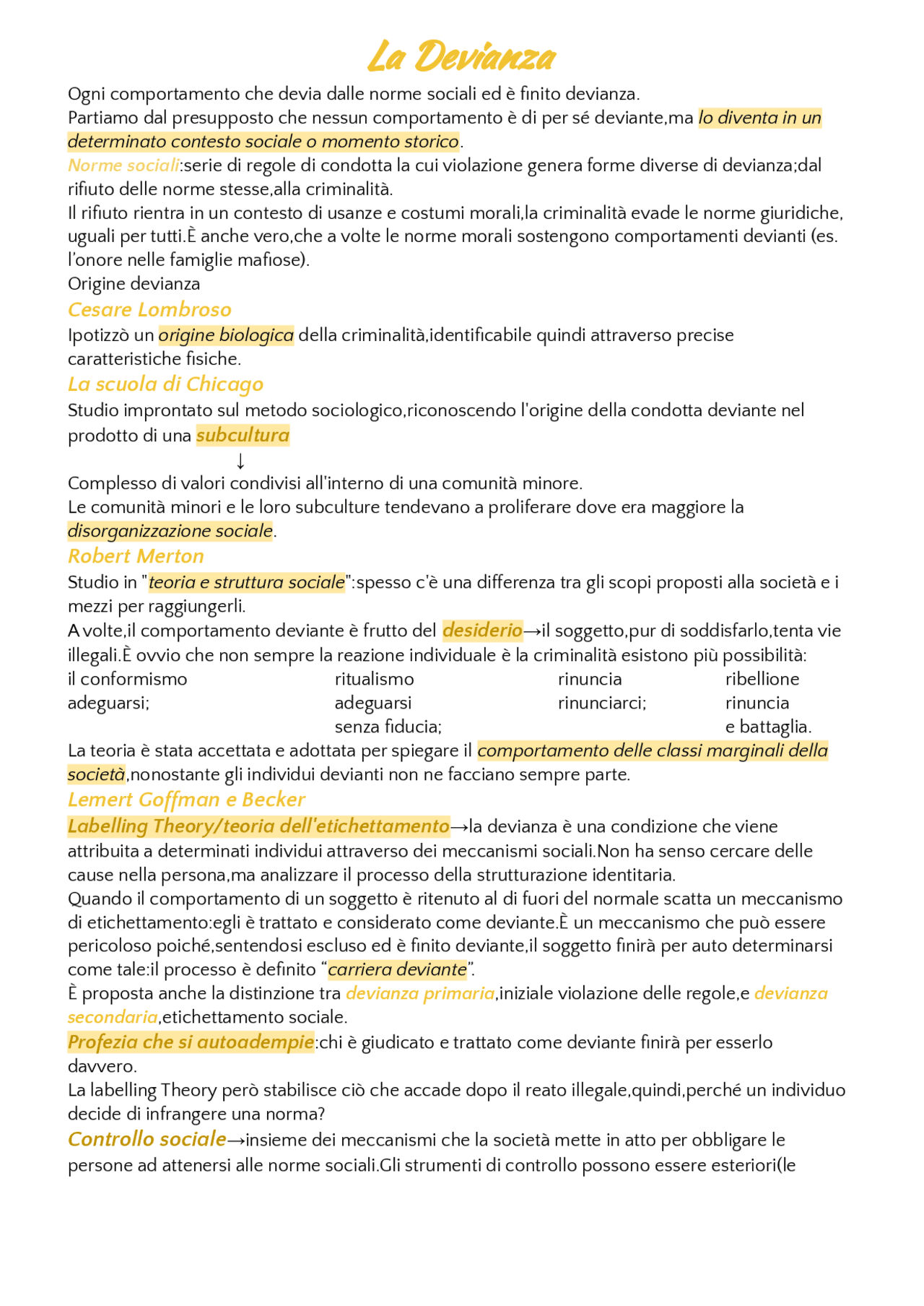 La Devianza Il Carcere E La Povertà Appunti Di Scienze Umane Docsity
