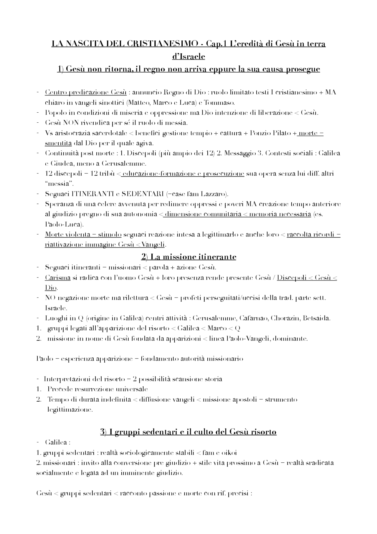 Schema Del Libro Di E Norelli La Nascita Del Cristianesimo Sintesi
